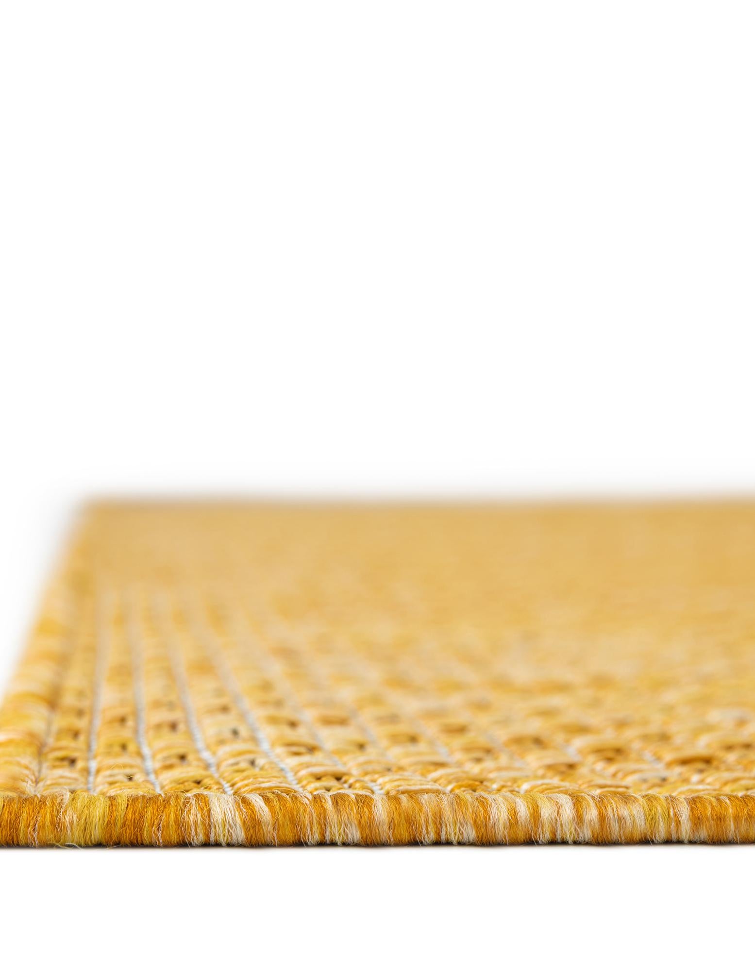 Corn Harvest Yellow 2' x 6' Solid Outdoor Runner Rug | Rugs.com