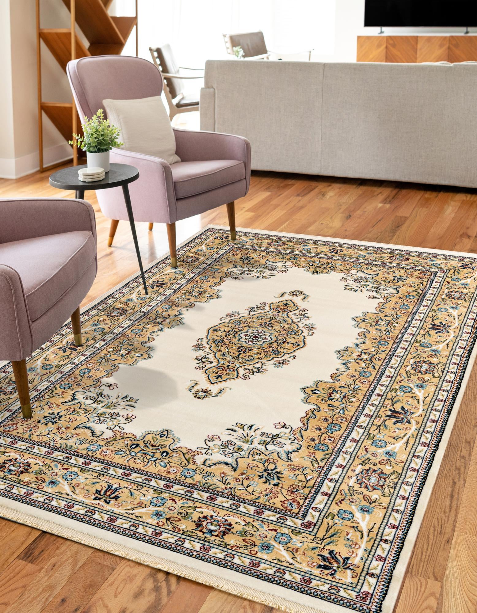 Cream 3' x 5' Nain Design Rug | Rugs.com