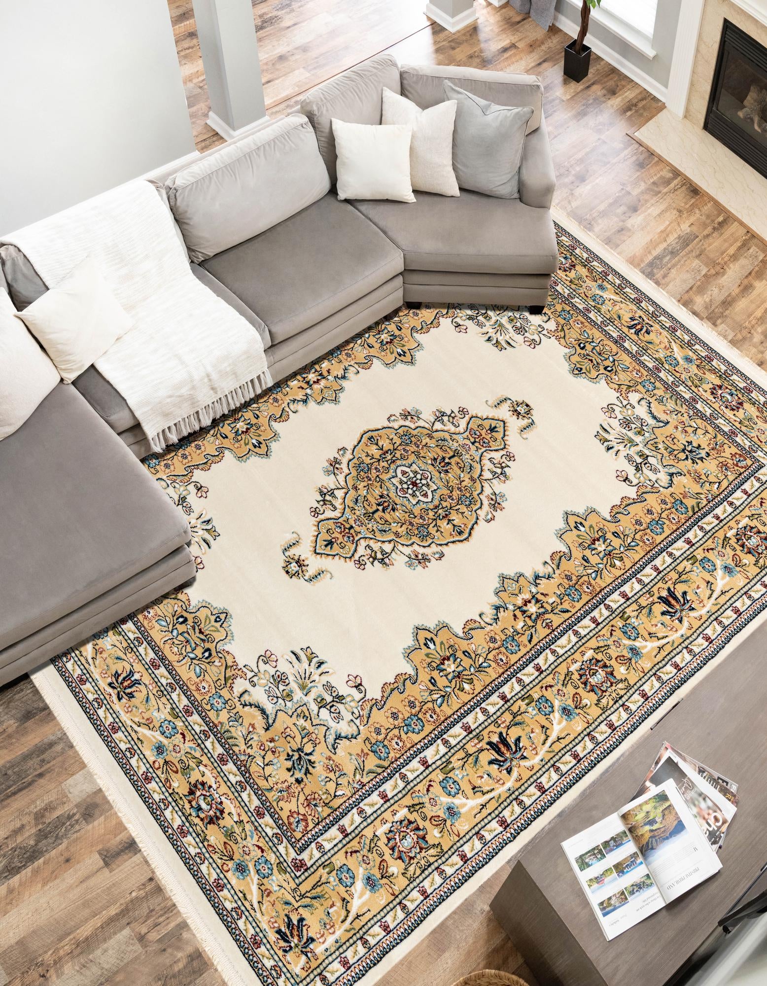 Cream 3' x 5' Nain Design Rug | Rugs.com