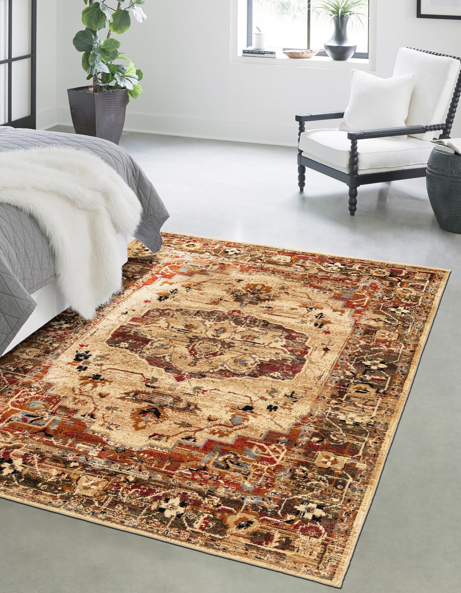 Cream 5' 3 x 8' Saturn Rug | Rugs.com