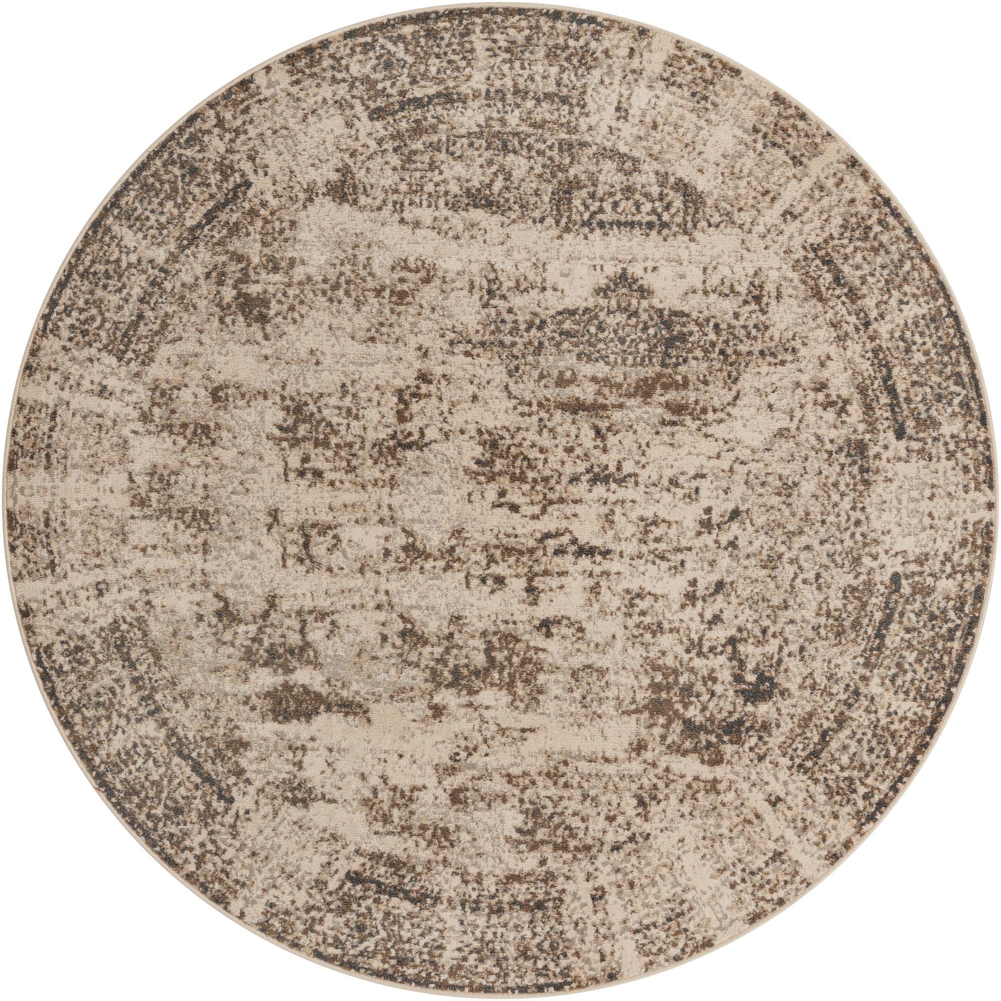 Cream 8' x 8' Mojave Round Rug | Rugs.com