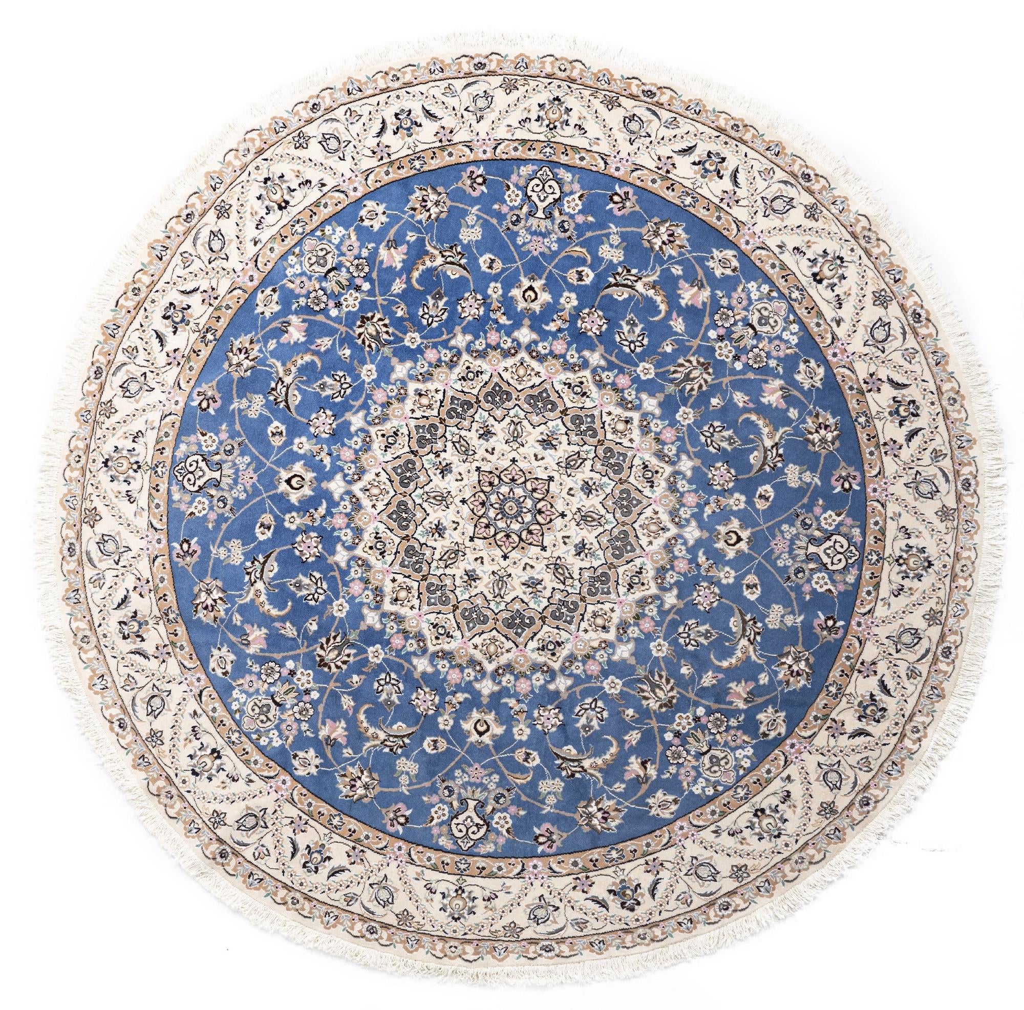 Cream 8' 2 x 8' 4 Nain Round Rug | Rugs.com