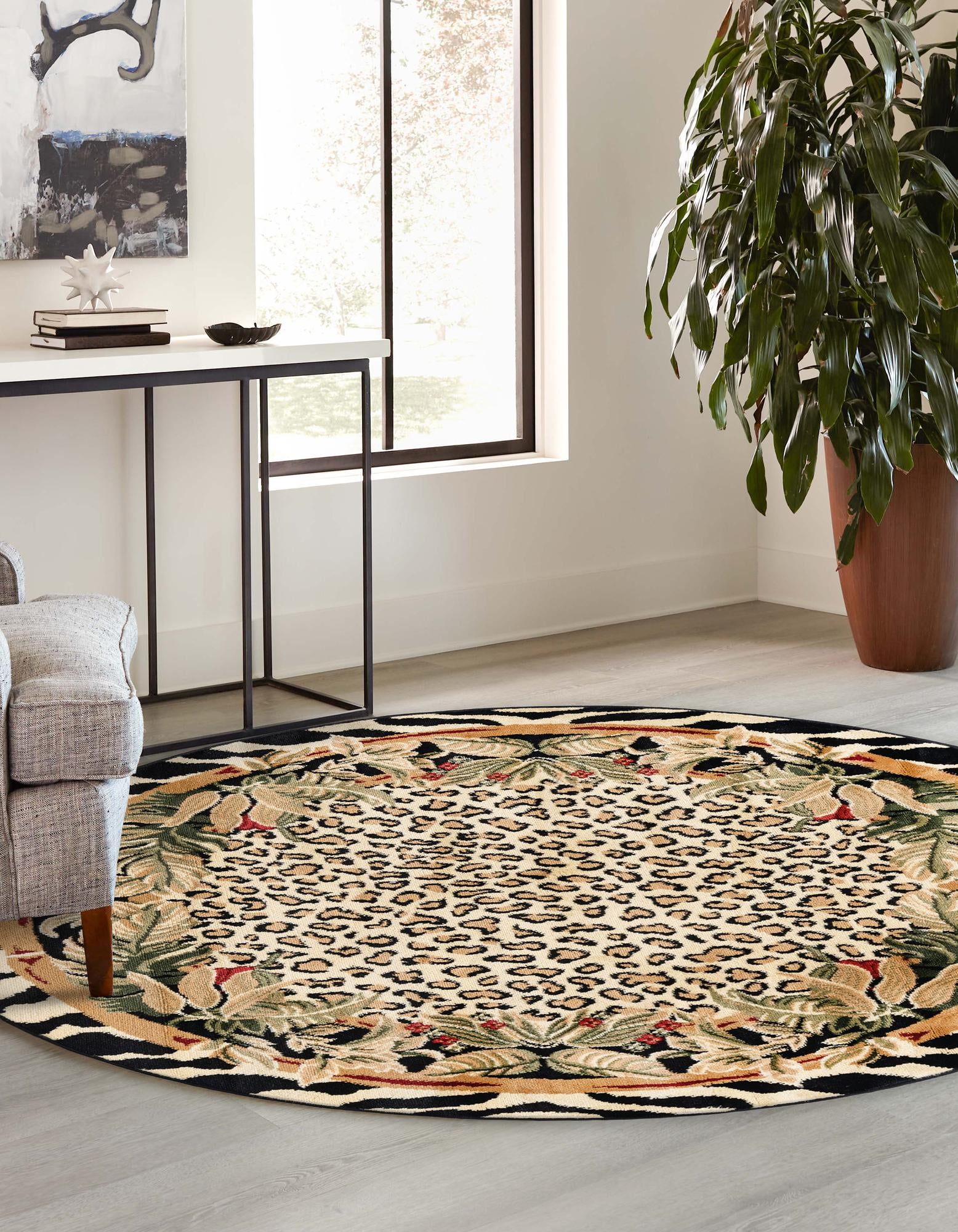 Cream 4' x 4' Savannah Round Rug | Rugs.com