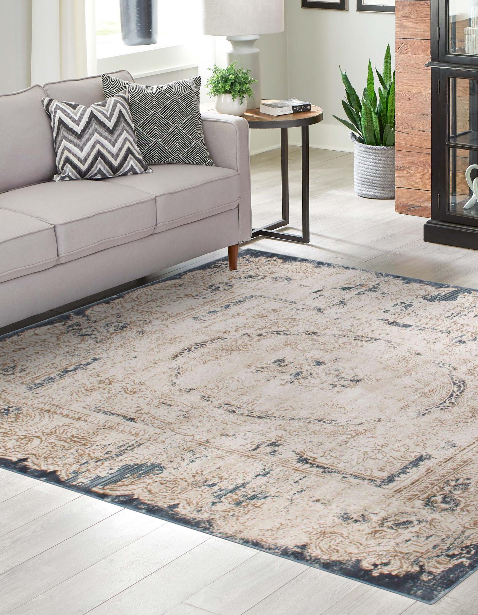 Beige 7' x 7' Eliza Square Rug | Rugs.com