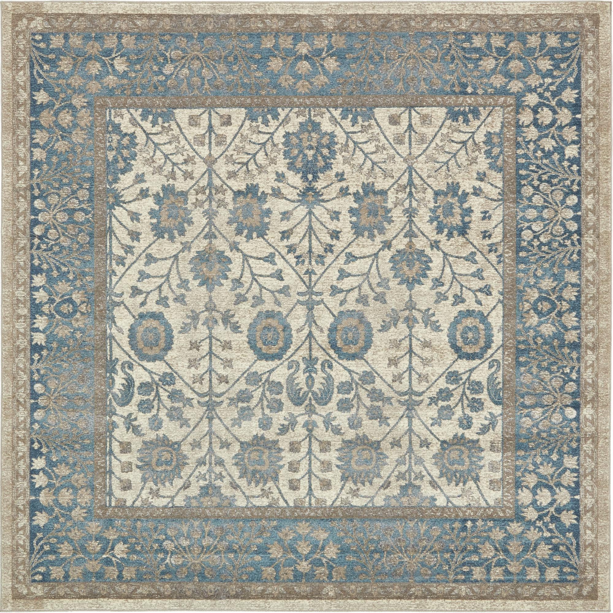Blue 7' 10 x 7' 10 Celeste Miranda Square Rug | Rugs.com