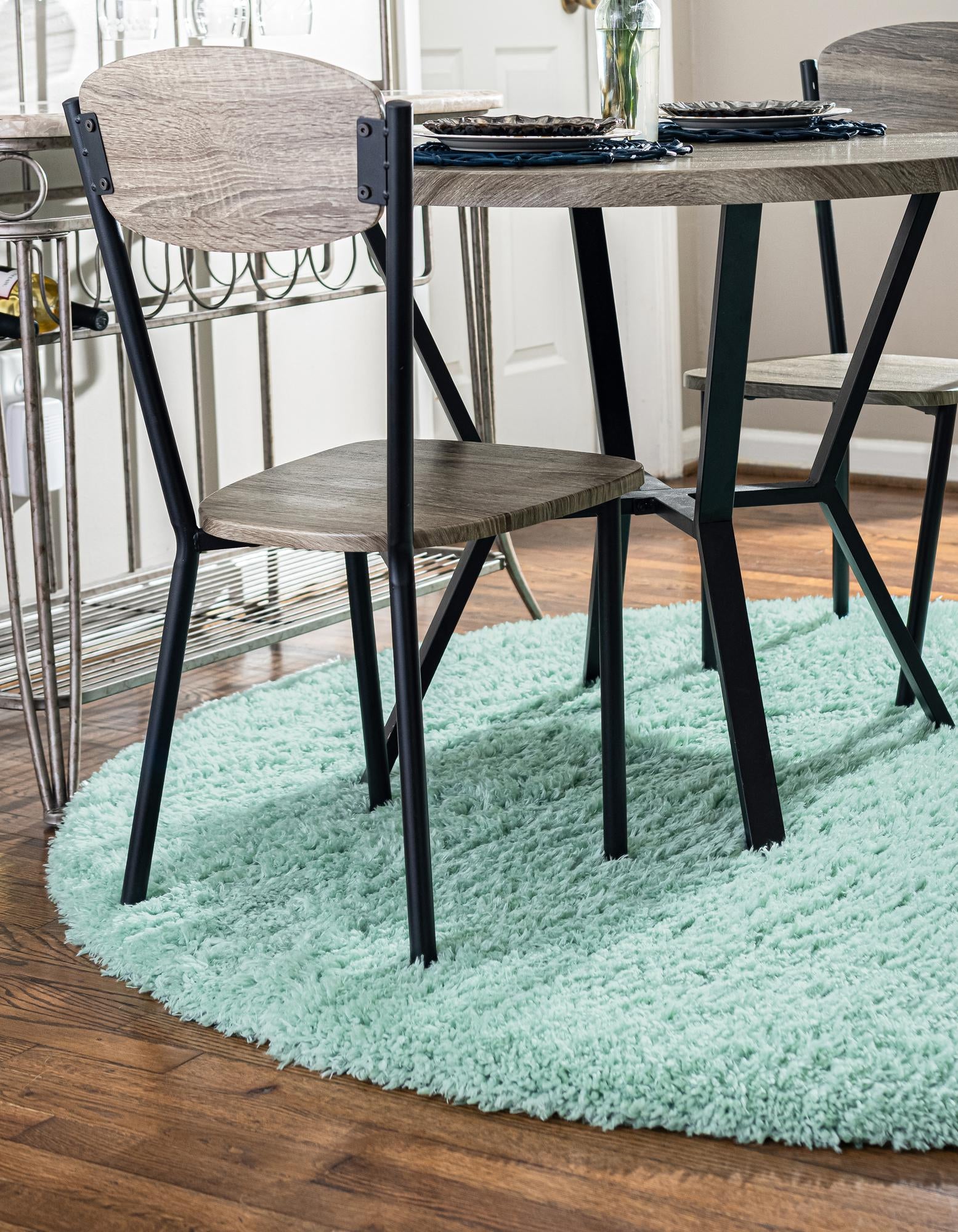 Cyan 3' 3 x 3' 3 Infinity Shag Round Rug | Rugs.com