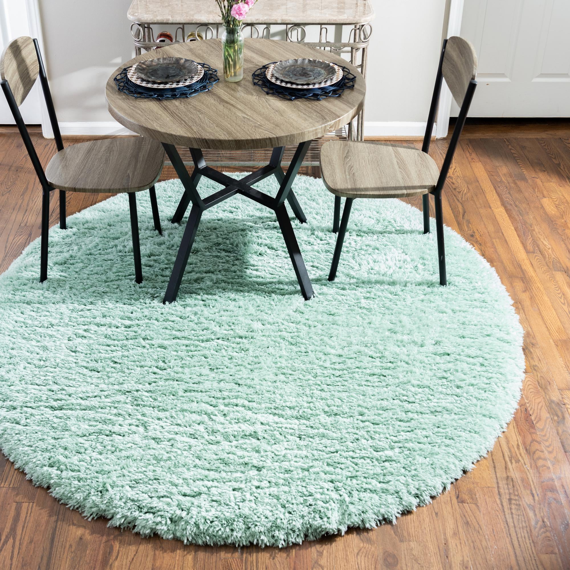 Cyan 8' x 8' Infinity Shag Round Rug | Rugs.com