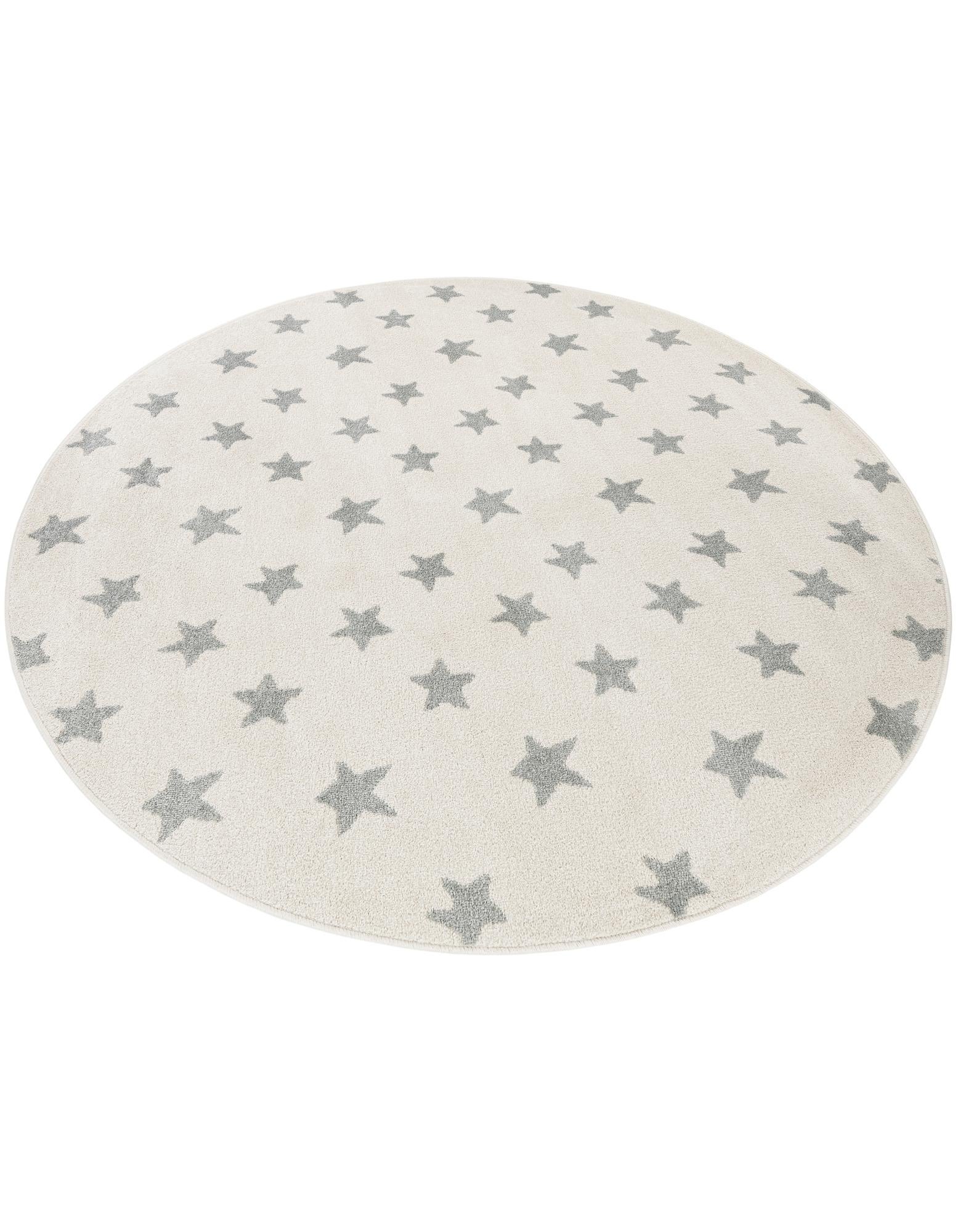 Daisy White 6' x 6' Whimsy Kids Round Rug | Rugs.com