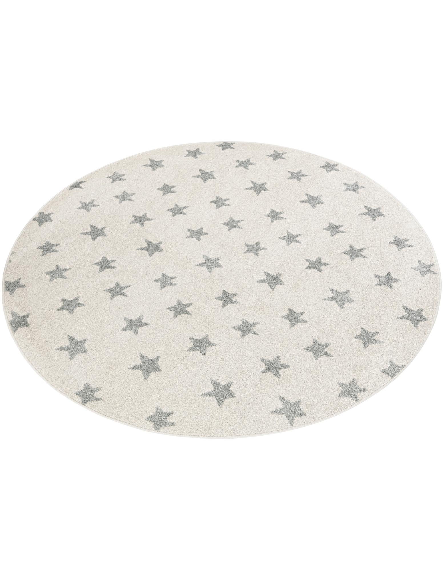 Daisy White 6' x 6' Whimsy Kids Round Rug | Rugs.com