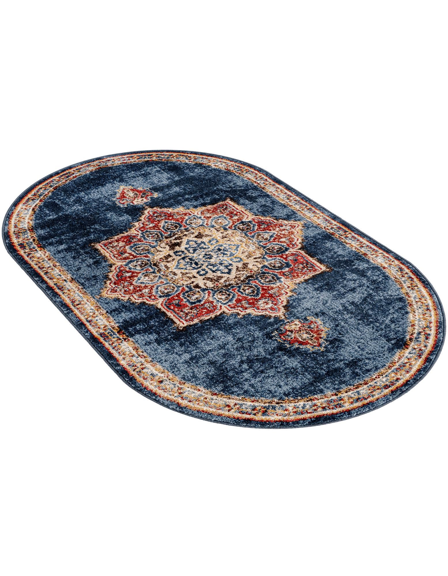 Dark Blue 3' 3 x 5' 3 Eden Oval Rug | Rugs.com
