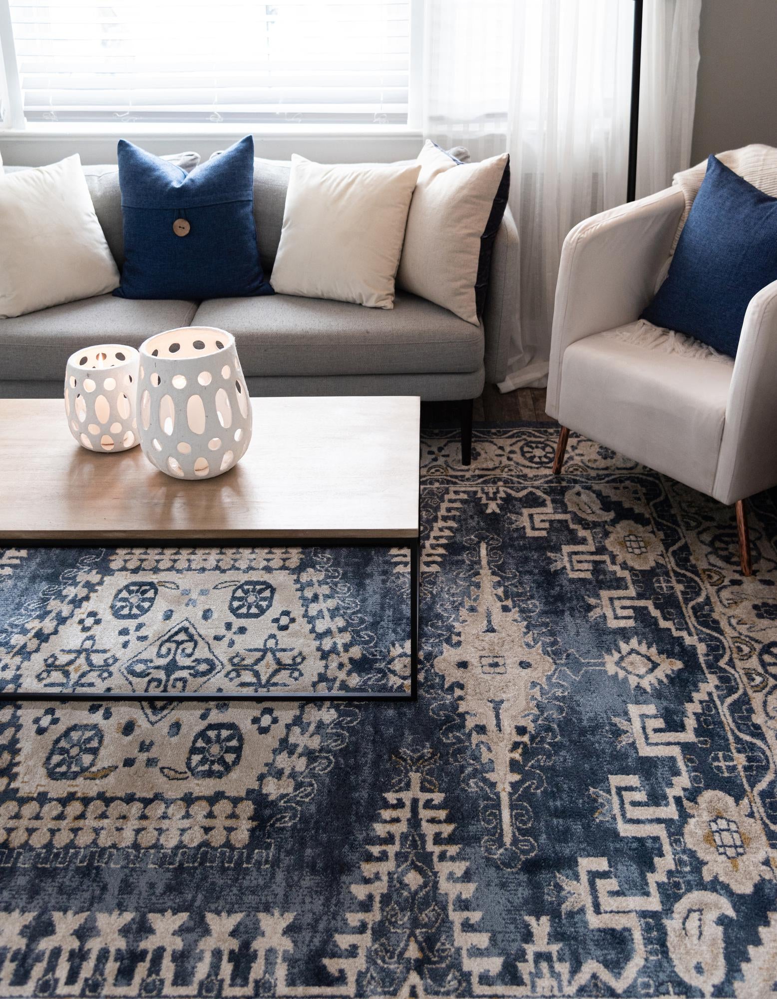 Dark Blue 8' x 10' Eden Rug | Rugs.com