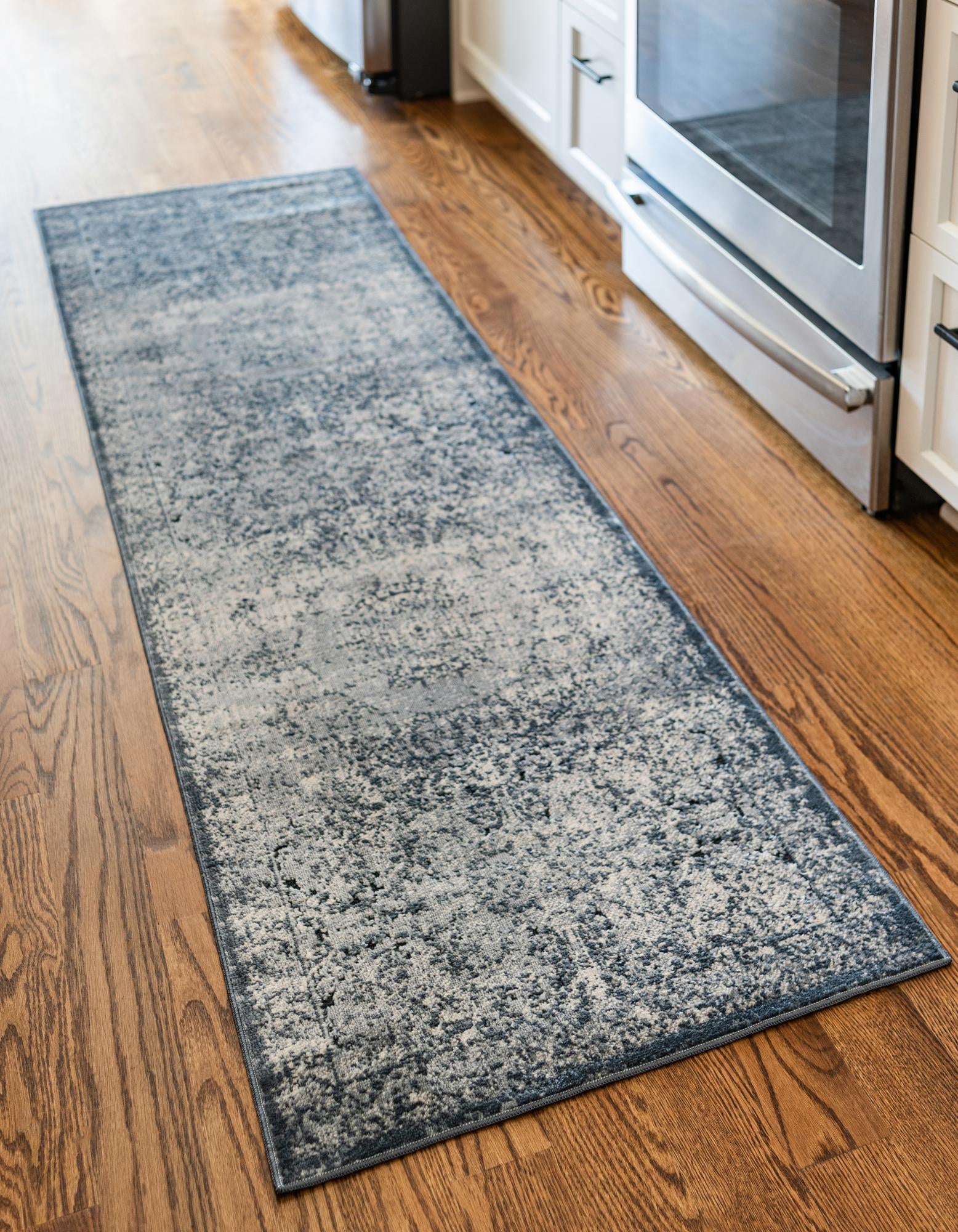 Dark Blue 3' x 13' Eliza Runner Rug | Rugs.com