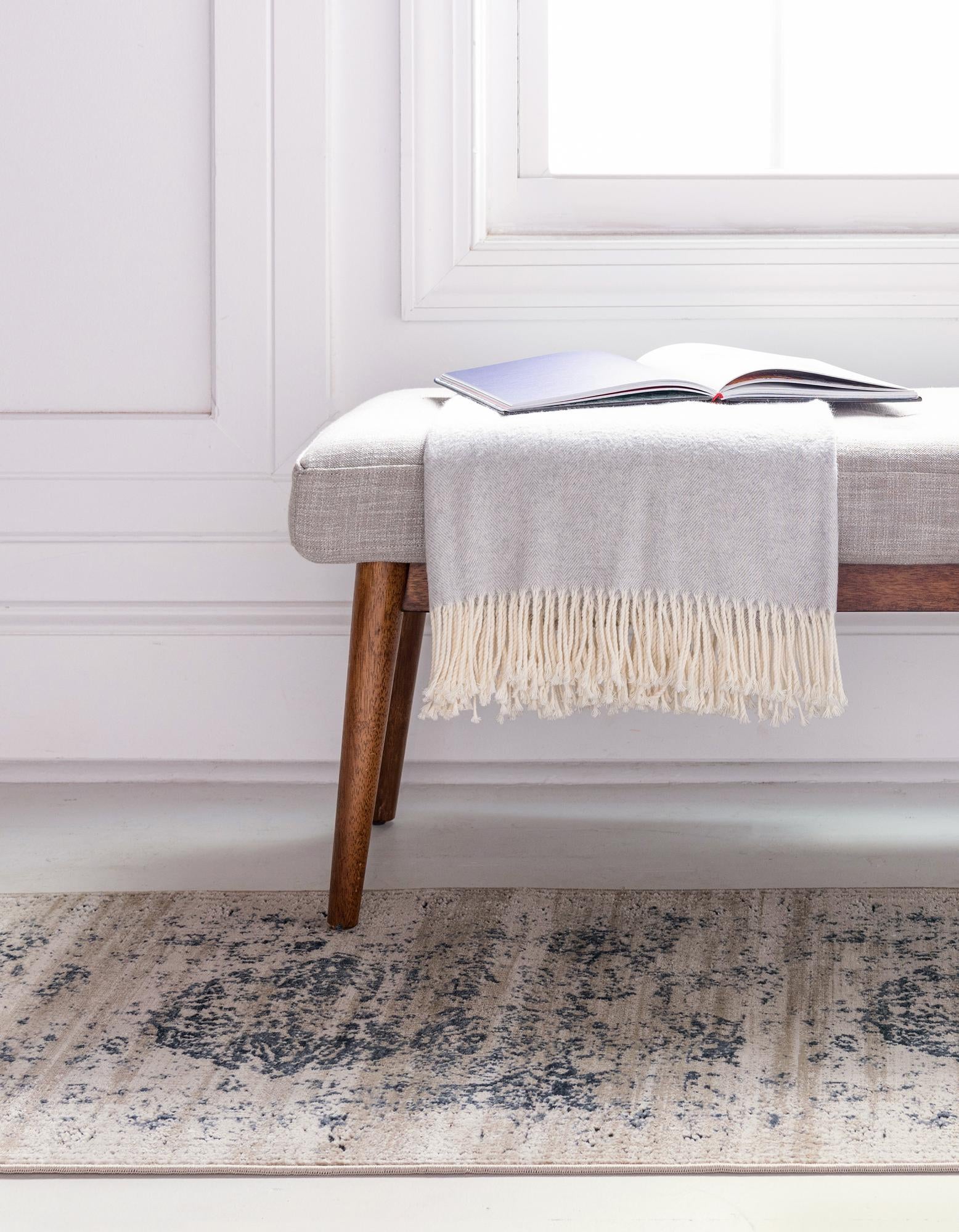 Dark Blue 3' x 13' Eliza Runner Rug | Rugs.com