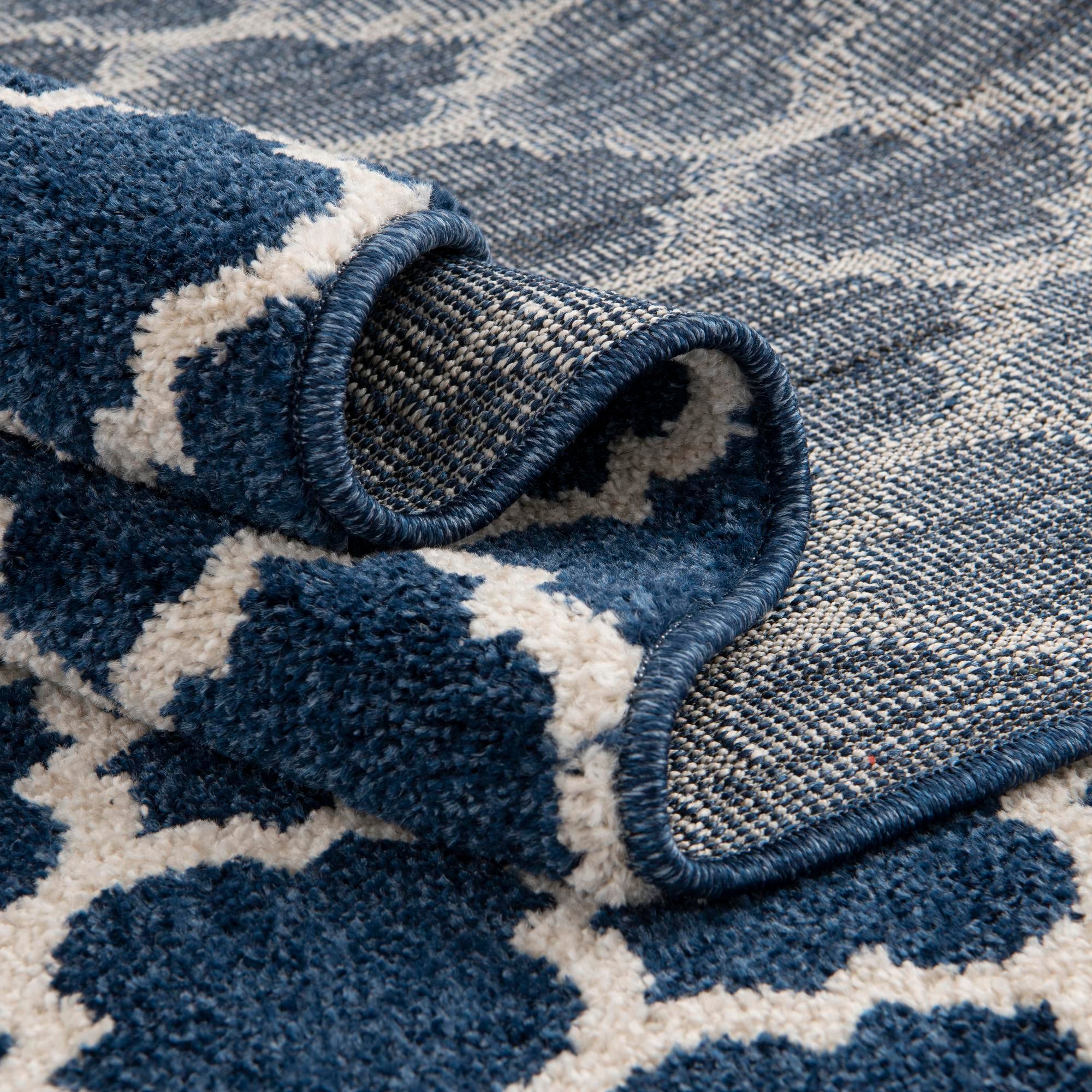 Dark Blue 2' 7 x 10' Lattice Runner Rug | Rugs.com