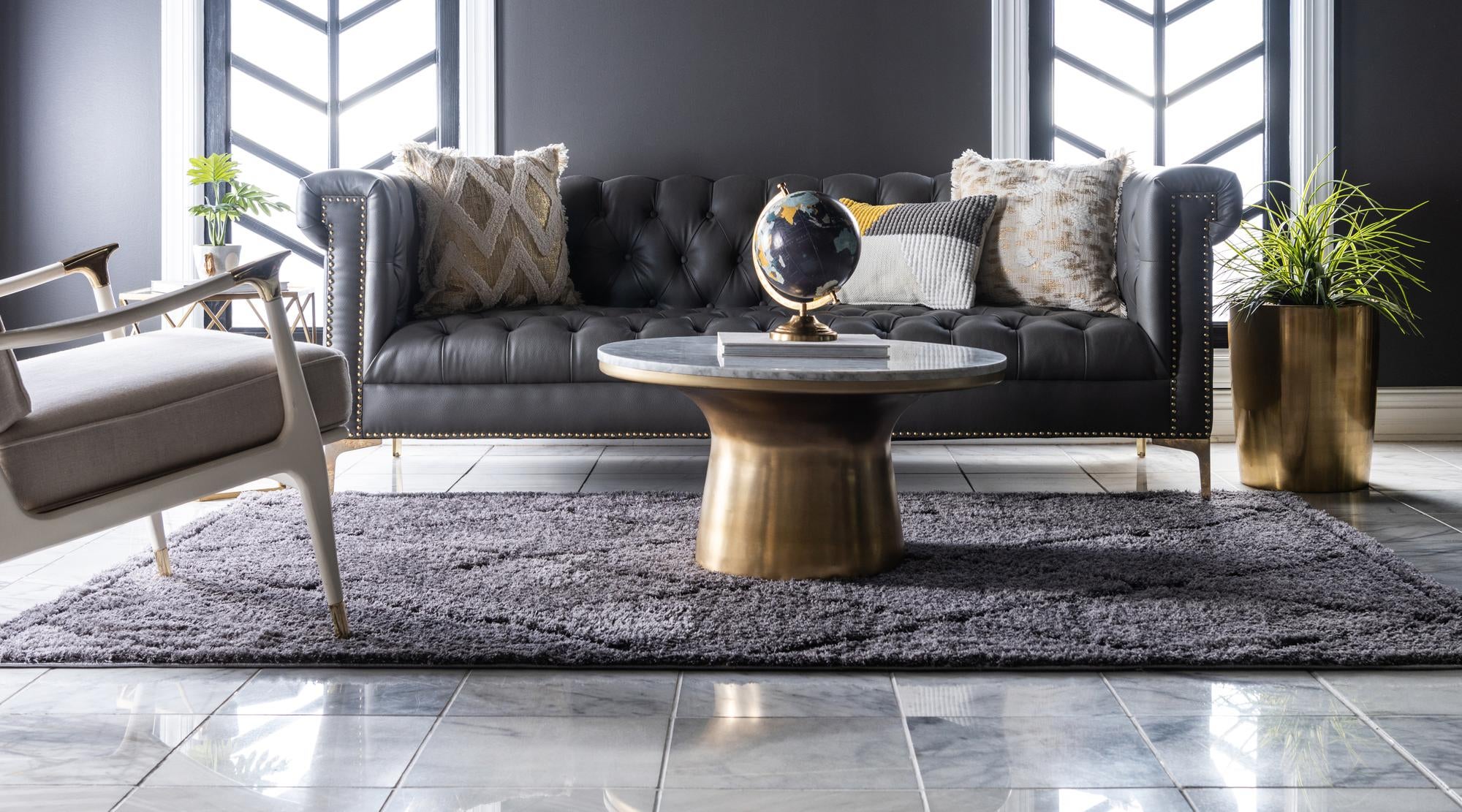 Dark Gray 8' x 10' Lattice Shag Rug | Rugs.com