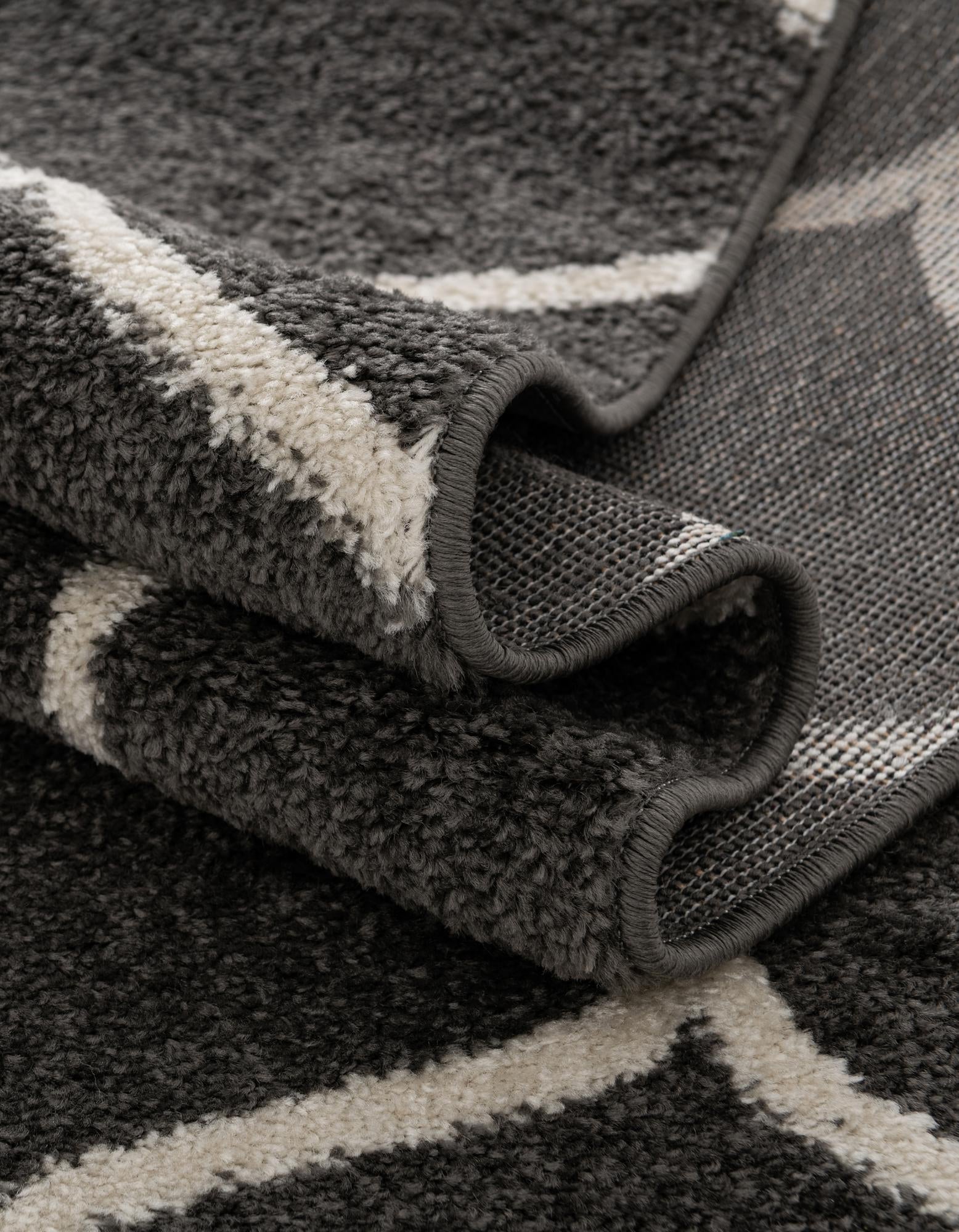 Dark Gray 2' x 6' Lattice Frieze Runner Rug | Rugs.com