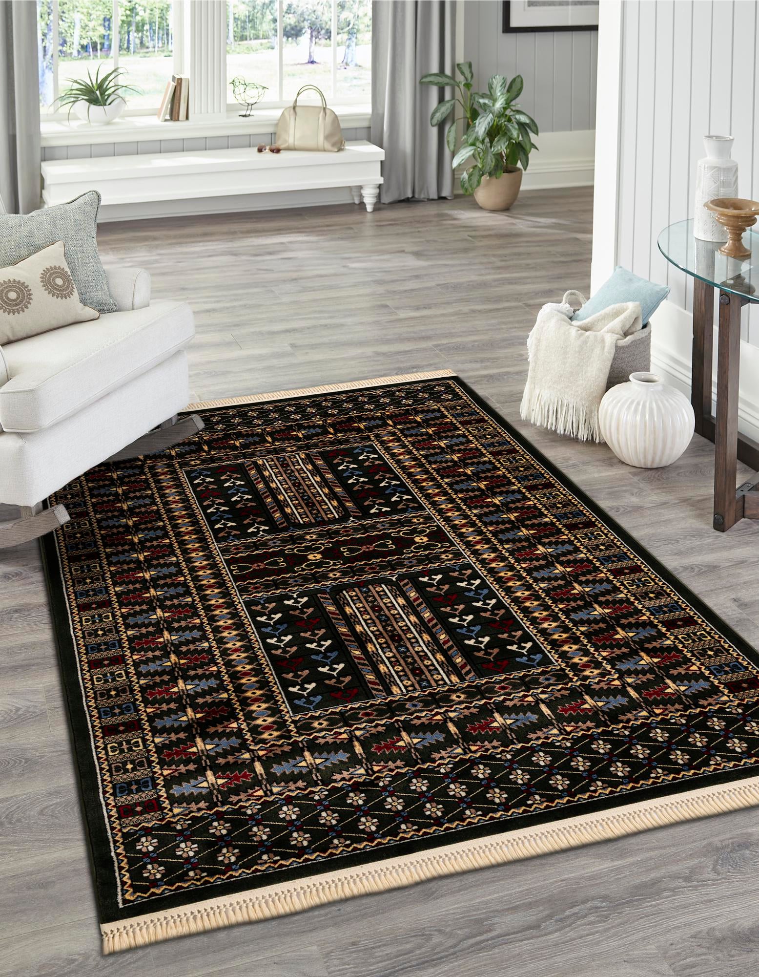 Dark Green 7' 10 x 10' Bokhara Rug | Rugs.com