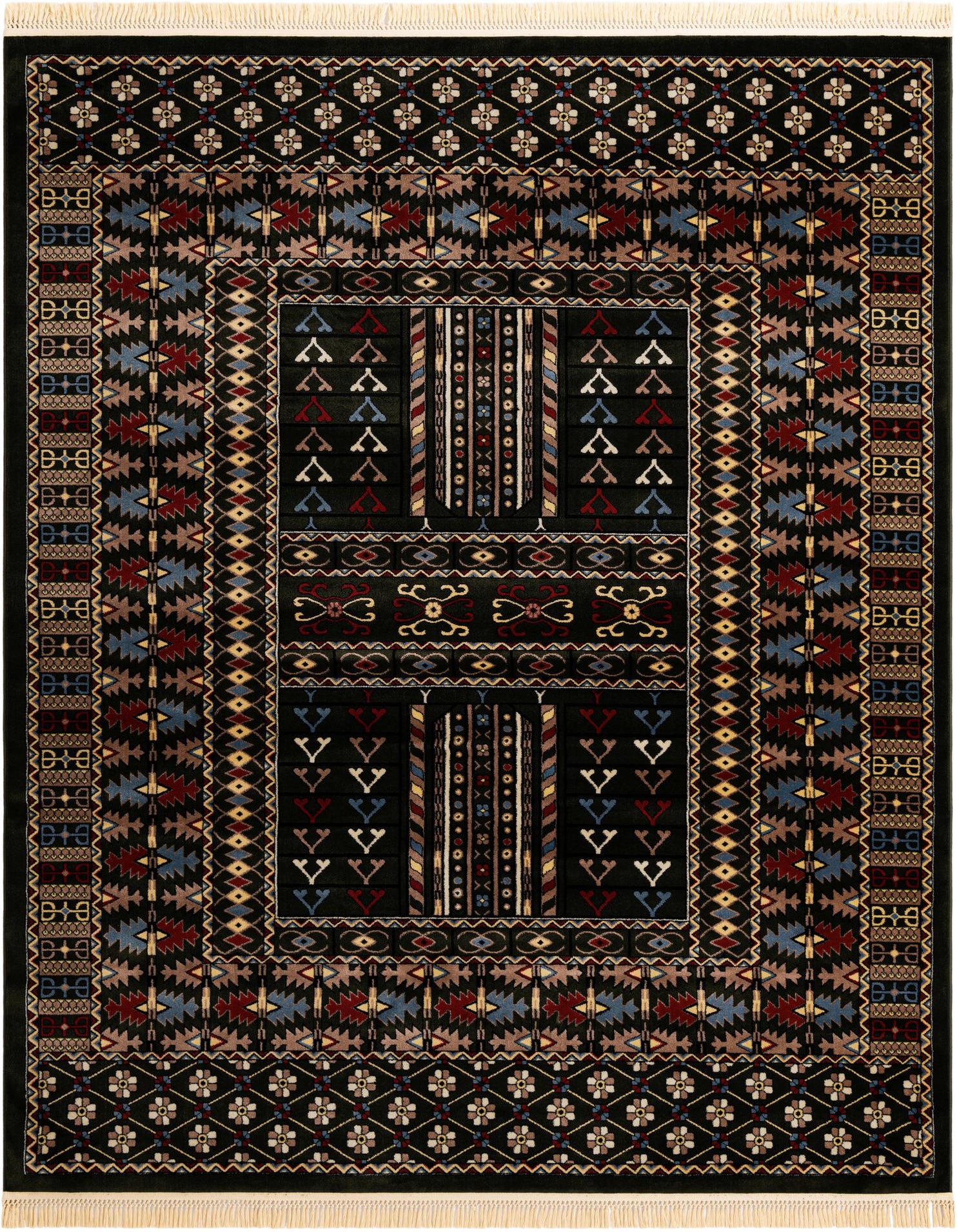 Dark Green 7' 10 x 10' Bokhara Rug | Rugs.com