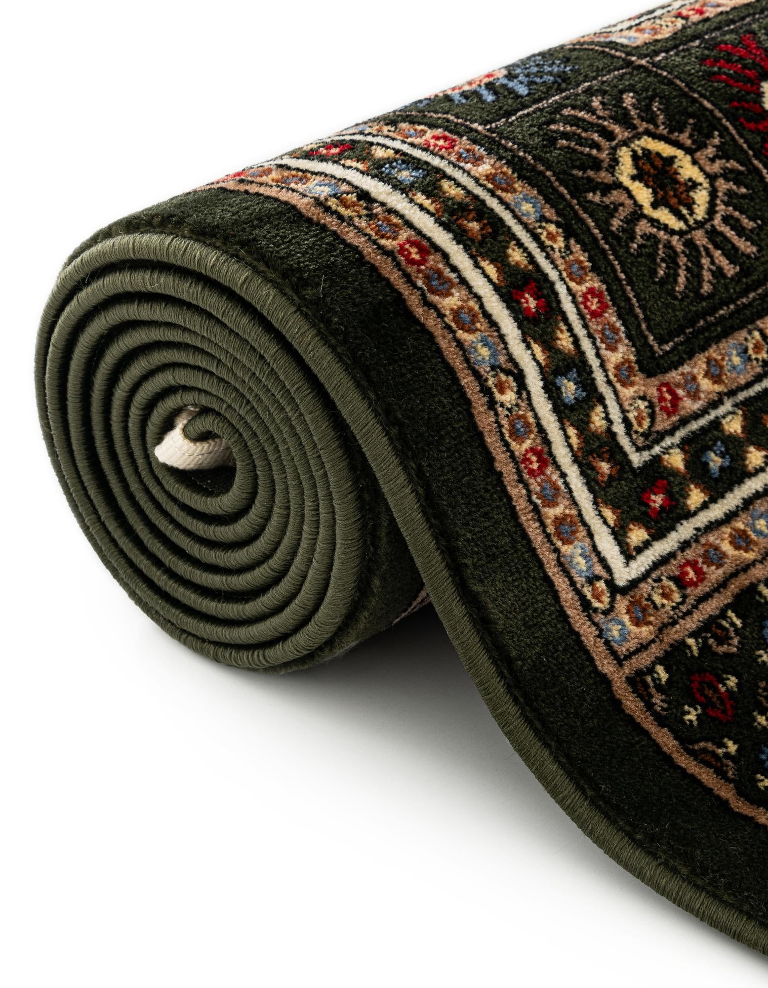 Dark Green 6' x 6' Bokhara Round Rug | Rugs.com