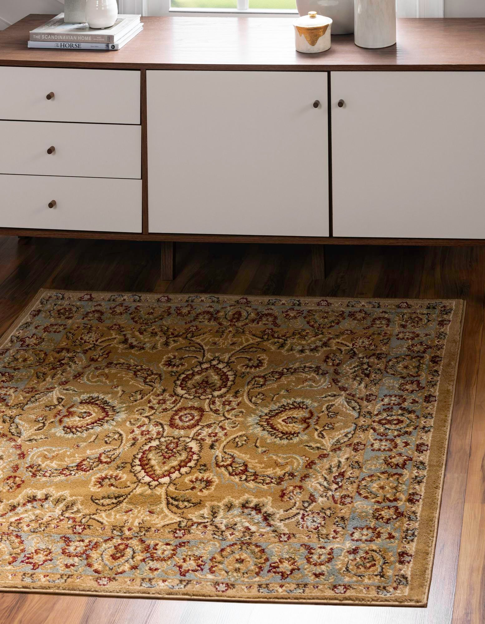 Yellow 4' x 4' Arlington Square Rug | Rugs.com