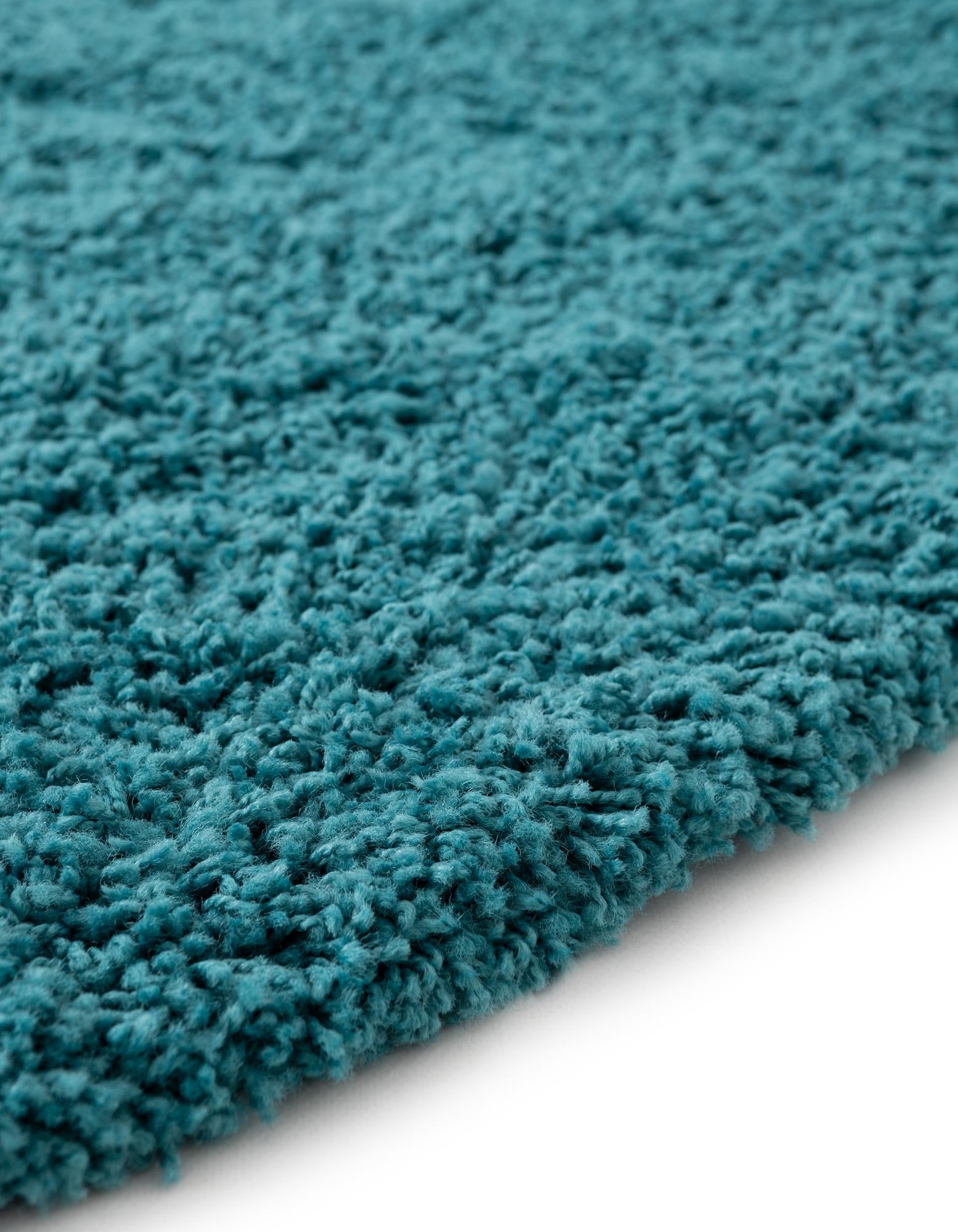 Deep Aqua Blue 5' 3 x 8' Solid Shag Oval Rug | Rugs.com