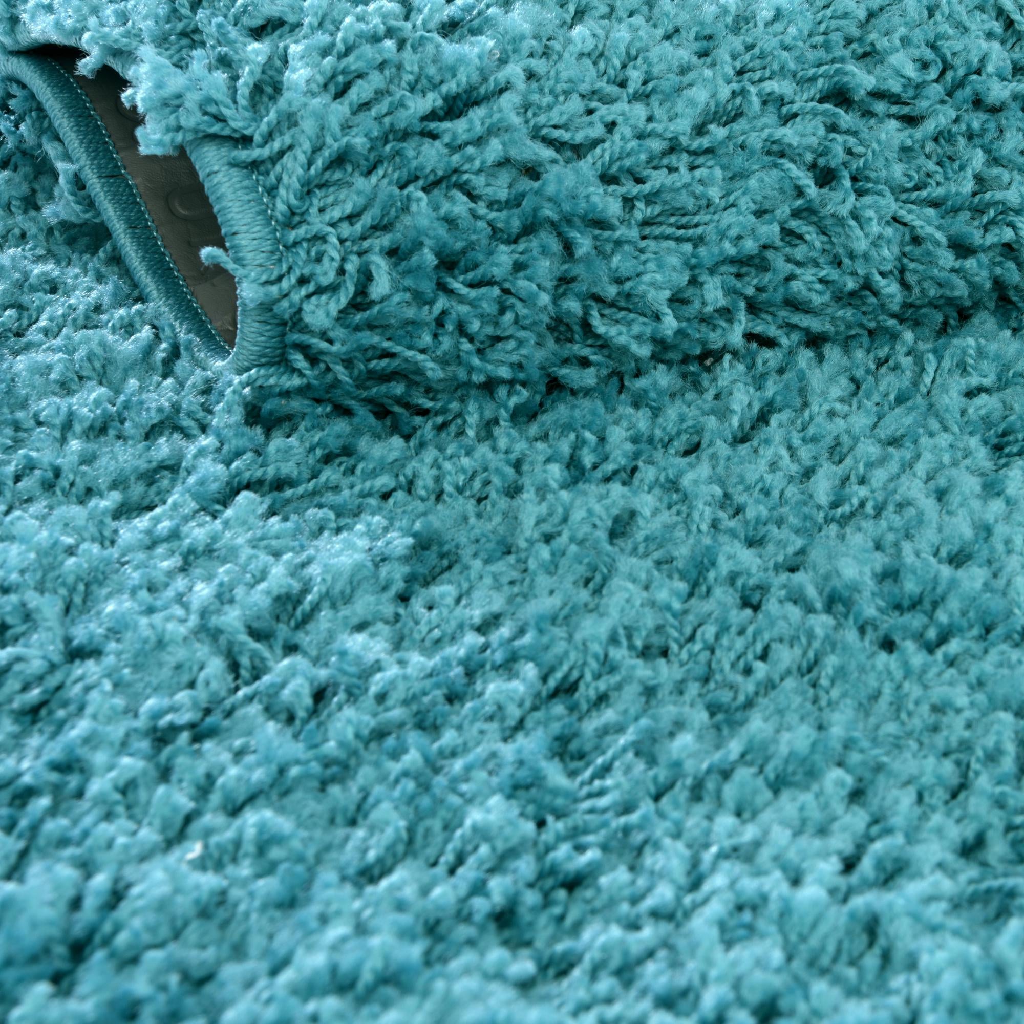 Deep Aqua Blue 8' x 8' Solid Shag Square Rug | Rugs.com