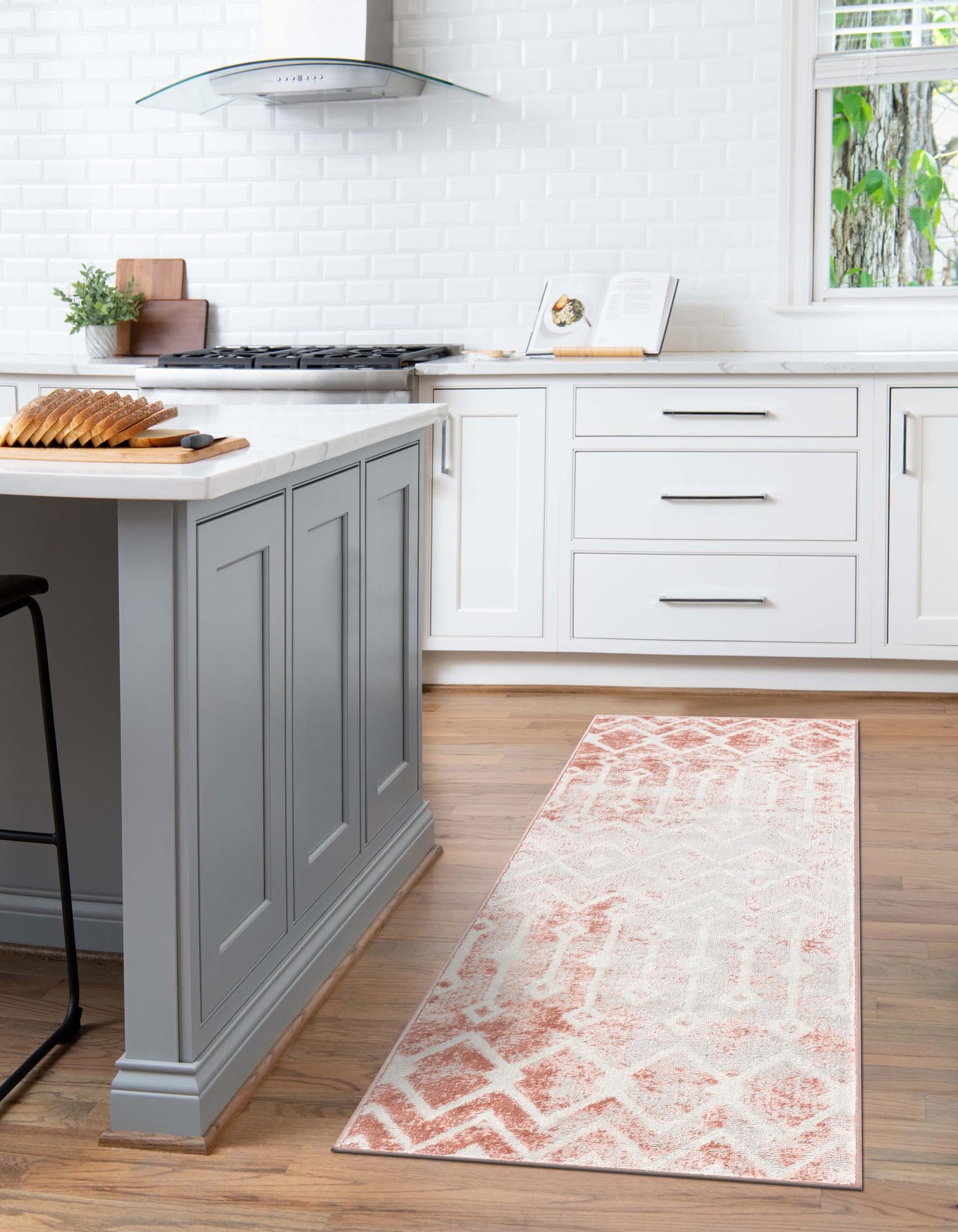 Dusty Rose 2' x 4' Bohemian Trellis Runner Rug | Rugs.com