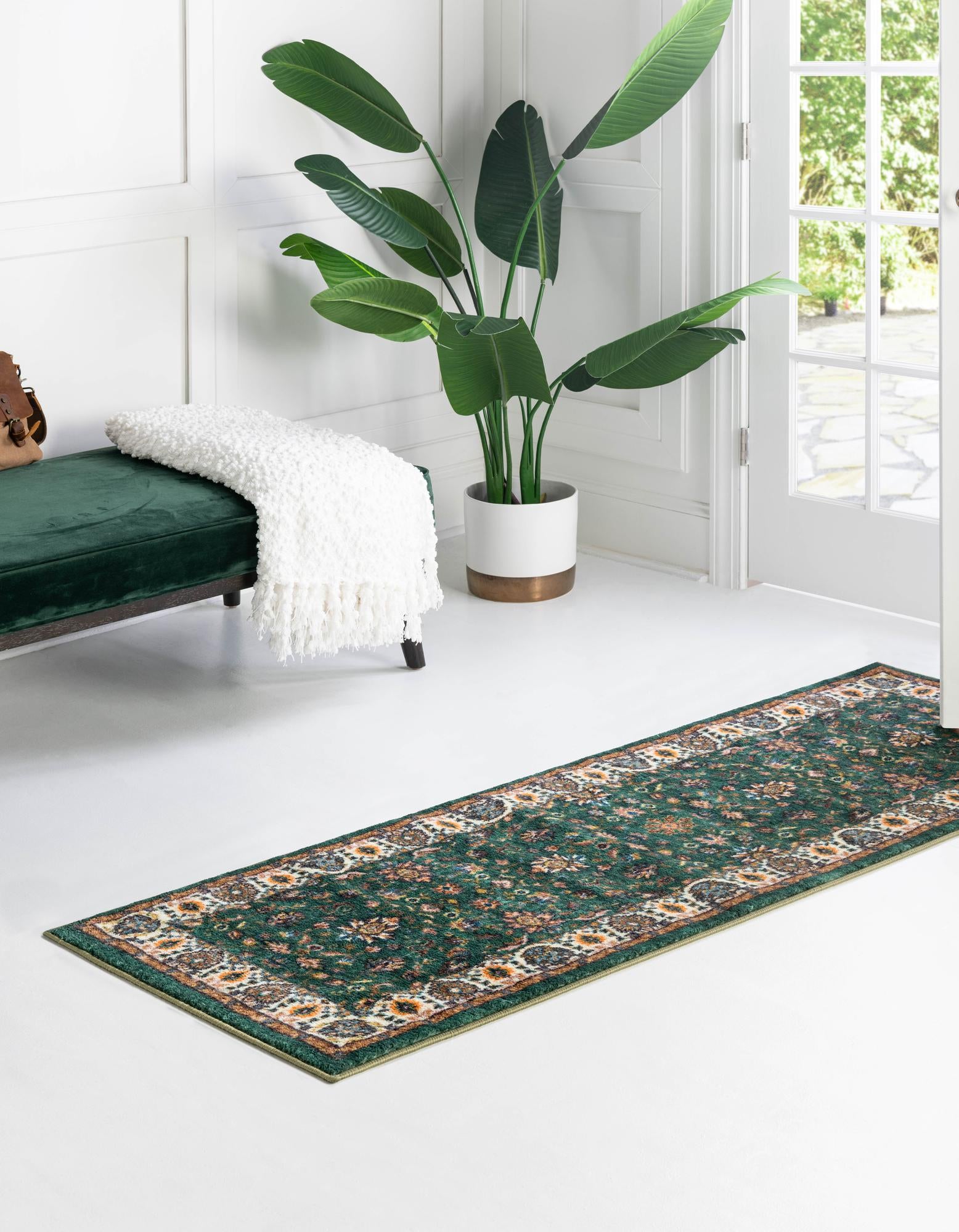 Emerald Green 2' 2 x 7' 10 Medina Runner Rug | Rugs.com