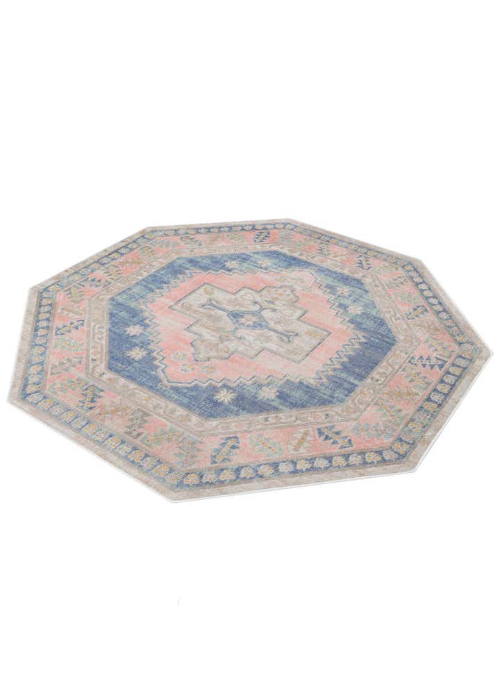 French Blue 5' 3 x 5' 3 Whitney Octagon Rug | Rugs.com