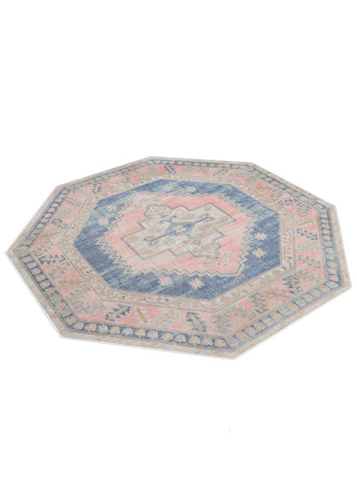 French Blue 5' 3 x 5' 3 Whitney Octagon Rug | Rugs.com