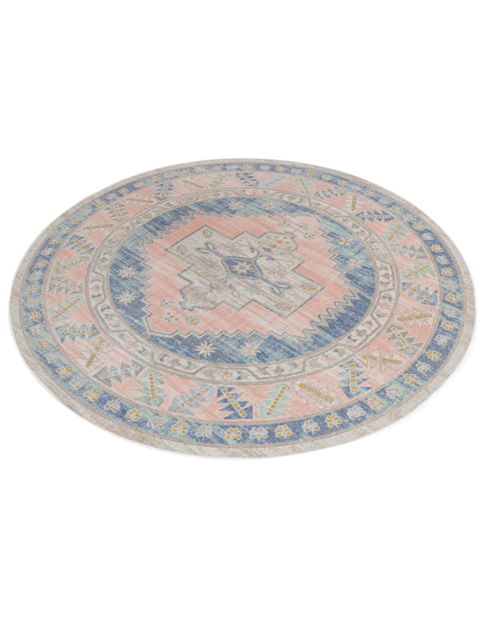 French Blue 7' x 7' Whitney Round Rug | Rugs.com