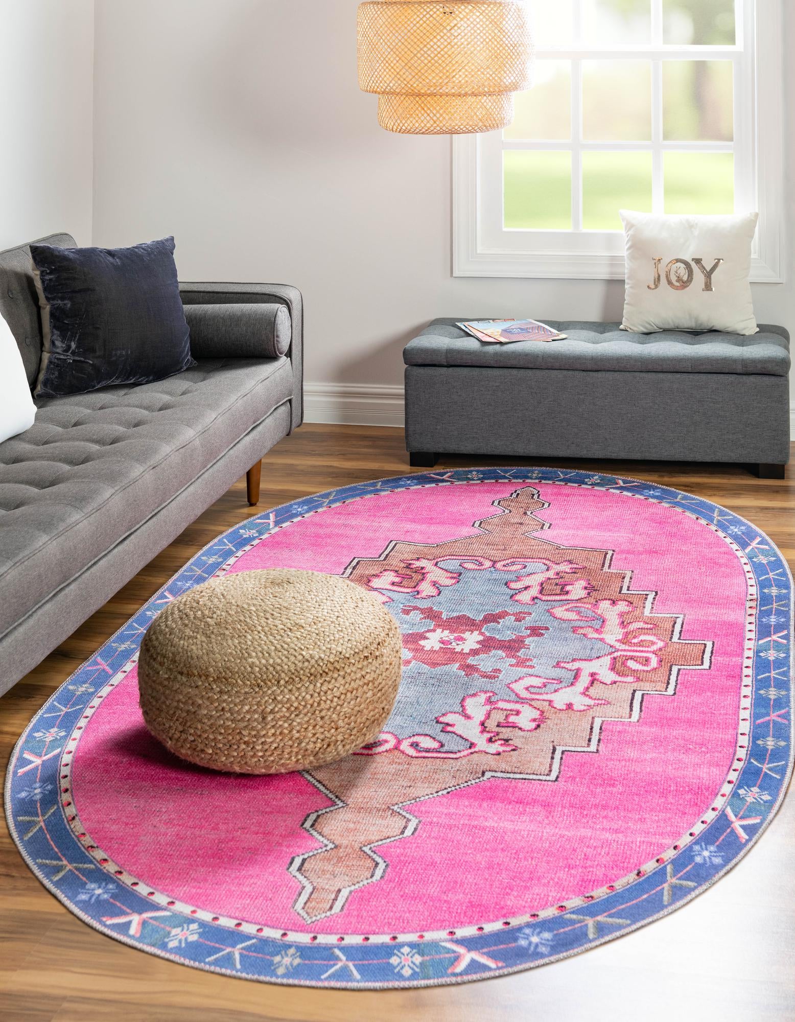 Fuchsia 4' x 6' Timeless Oval Rug | Rugs.com