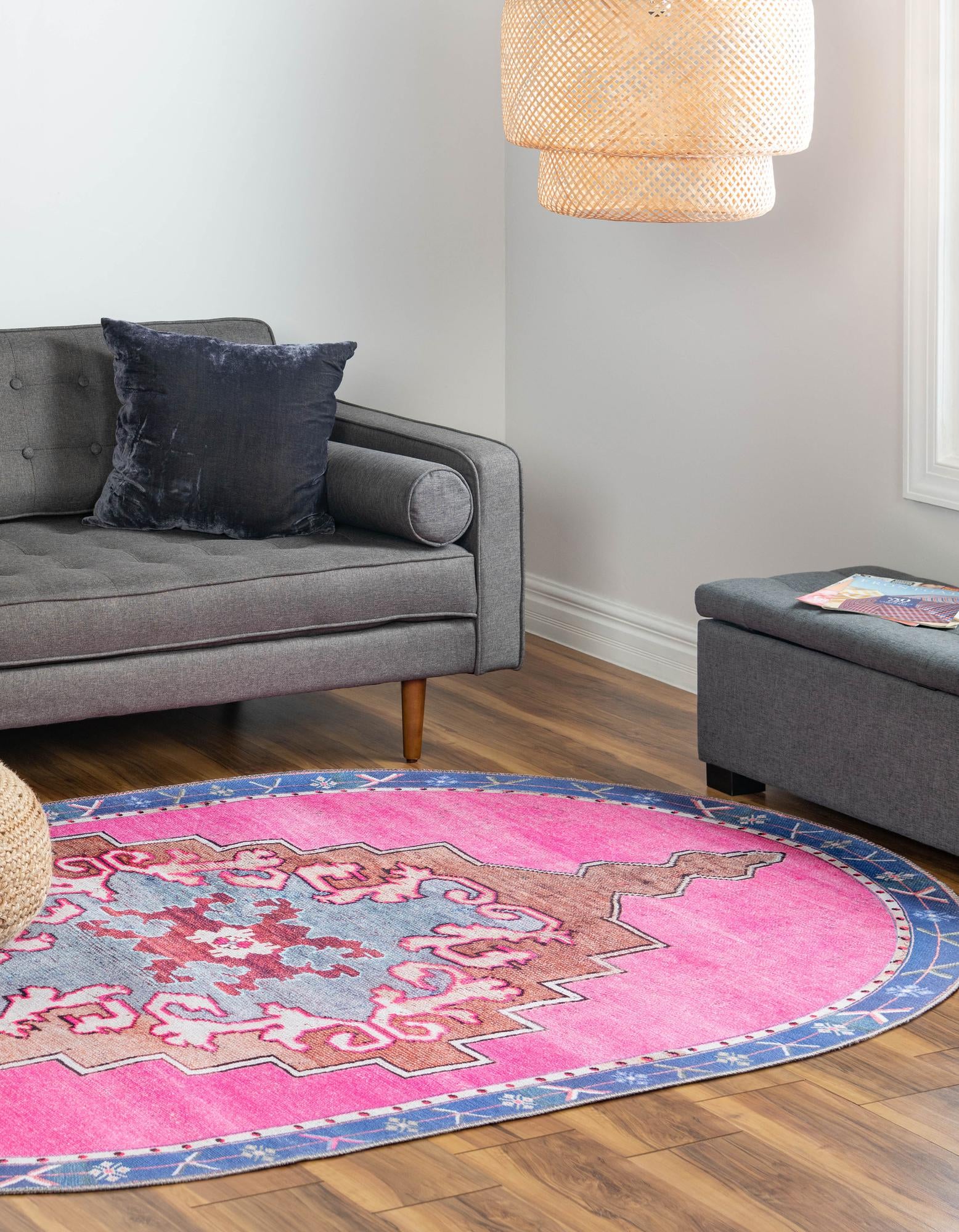 Fuchsia 4' x 6' Timeless Oval Rug | Rugs.com