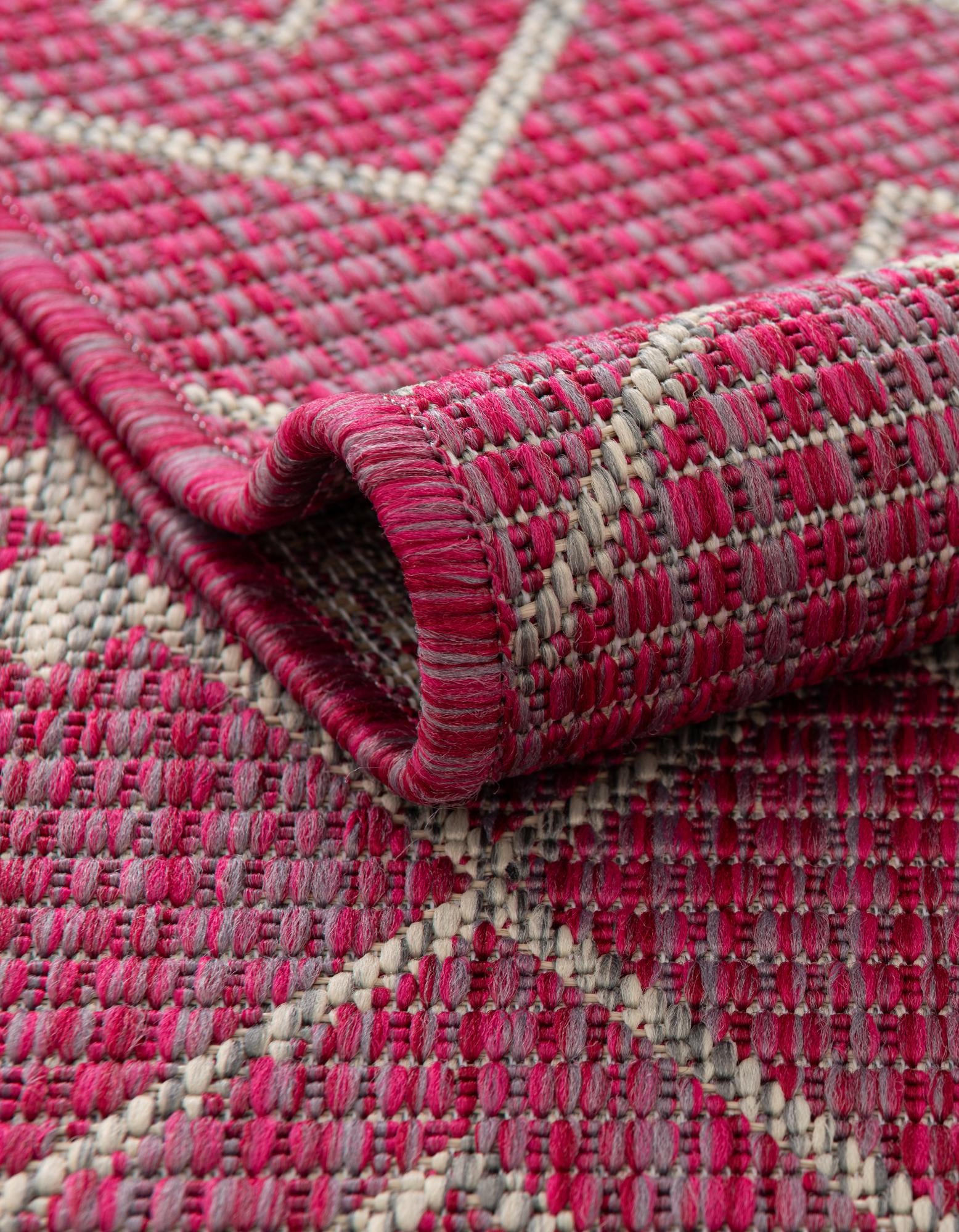 Fuschia 2' x 6' Lattice Indoor / Outdoor Runner Rug | Rugs.com