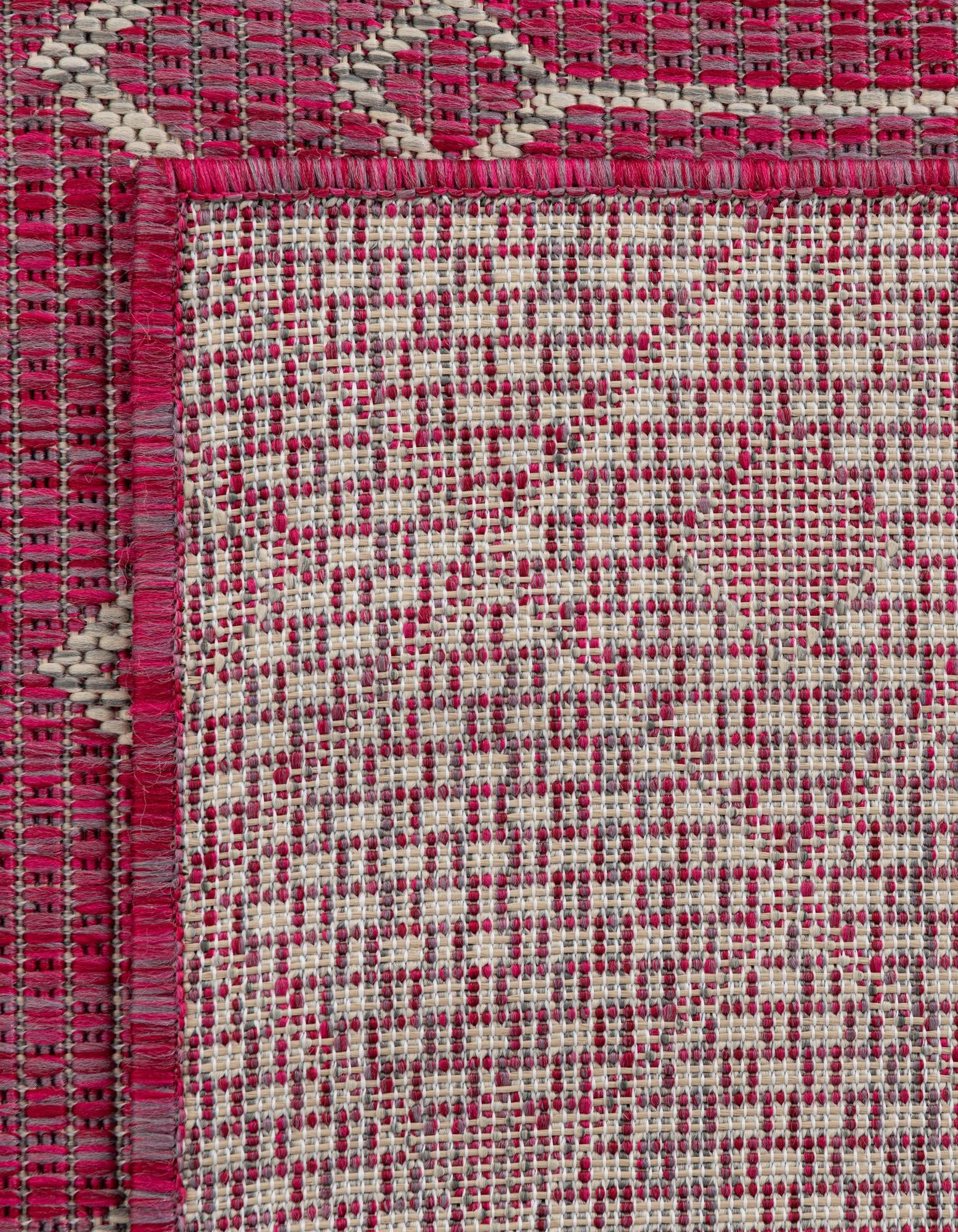 Fuschia 2' x 6' Lattice Indoor / Outdoor Runner Rug | Rugs.com