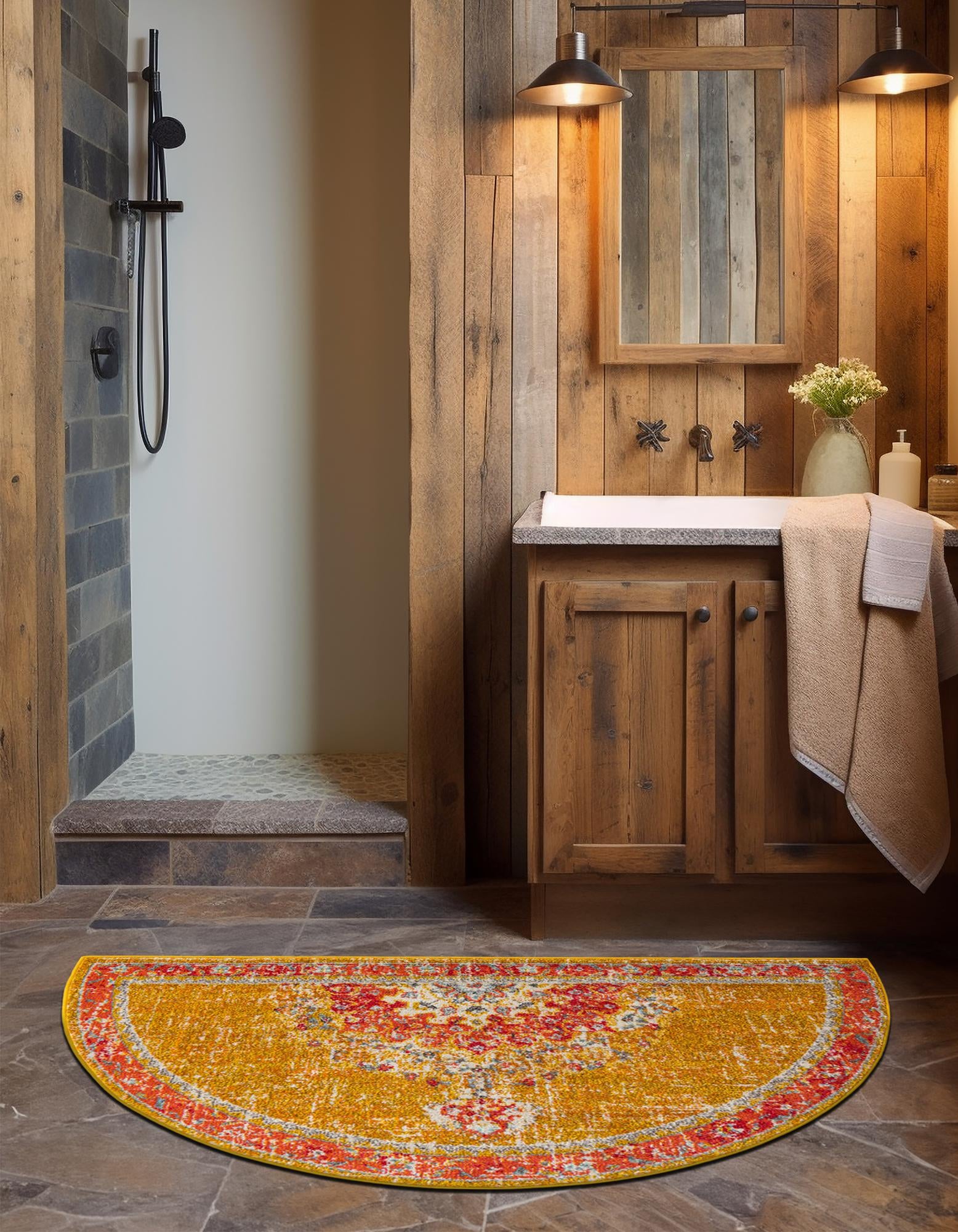 Gold 2' 7 x 4' Madeline Hearth Rug | Rugs.com