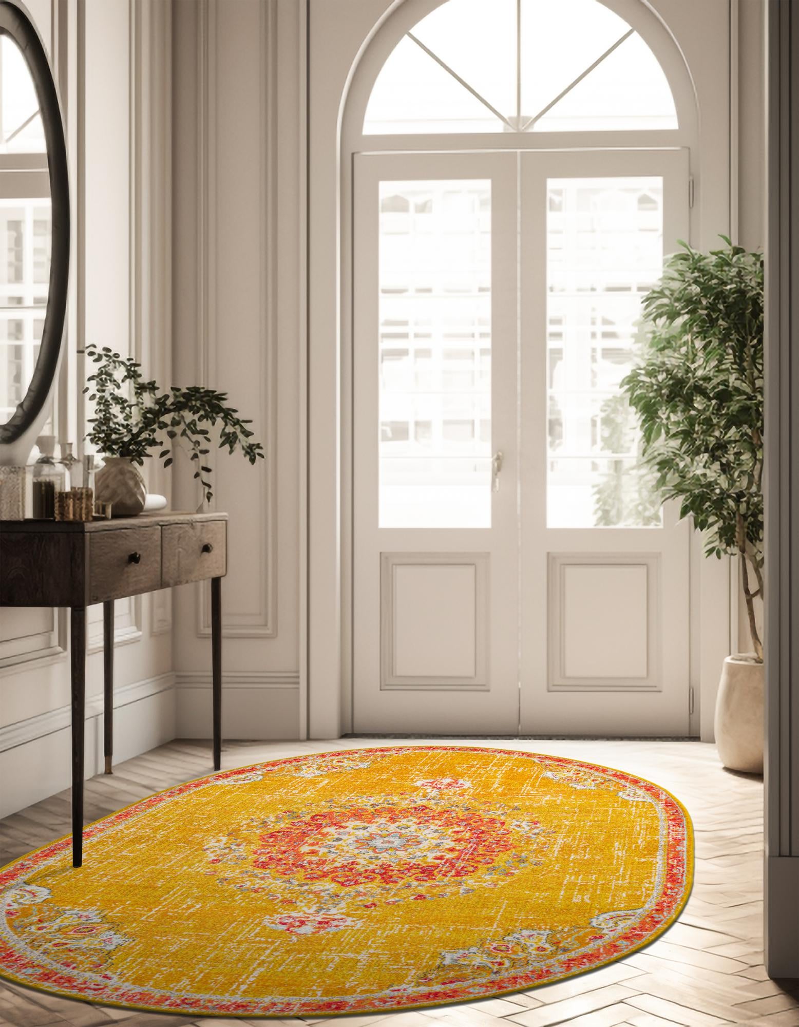 Gold 3' 3 x 5' 3 Madeline Oval Rug | Rugs.com