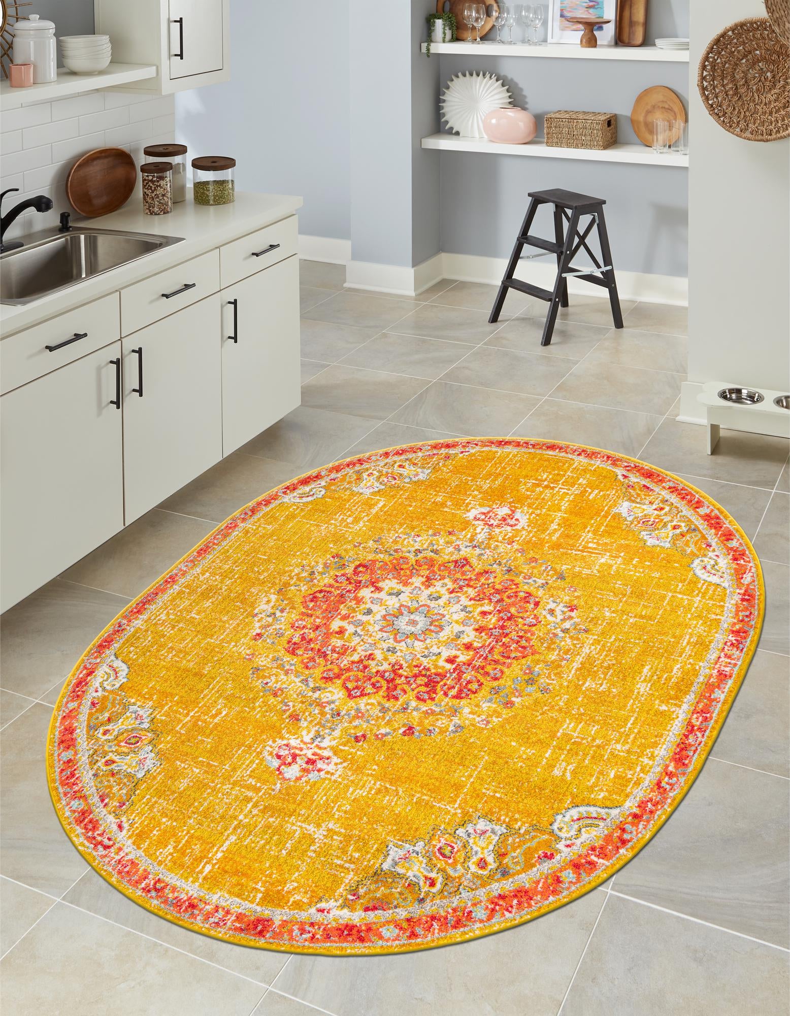Gold 3' 3 x 5' 3 Madeline Oval Rug | Rugs.com
