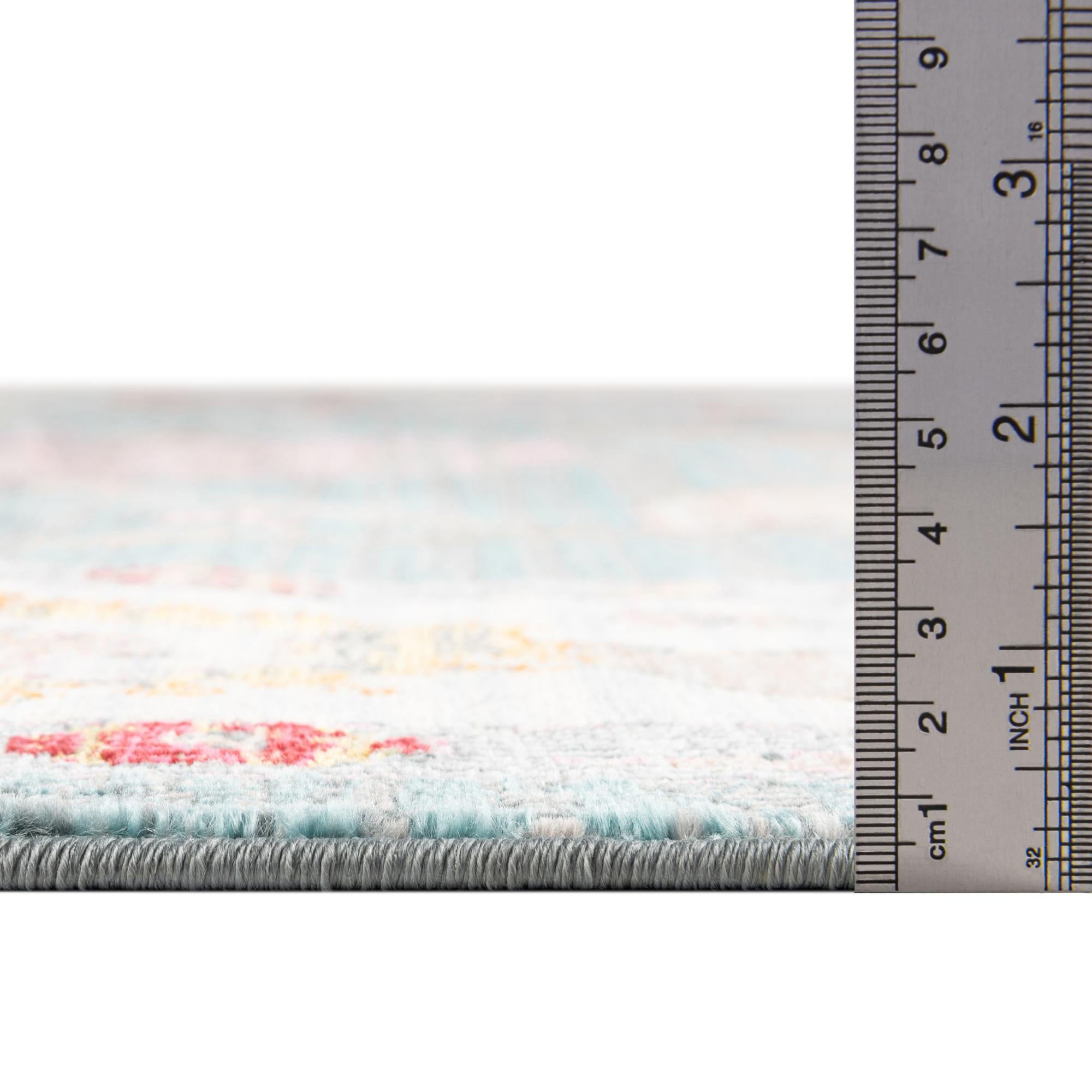 Gray and Blue 2' 2 x 8' Paragon Runner Rug | Rugs.com