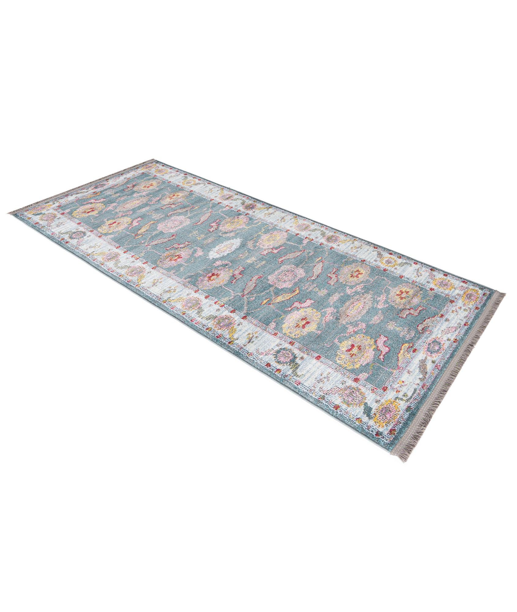 Gray and Blue 2' 2 x 8' Paragon Runner Rug | Rugs.com
