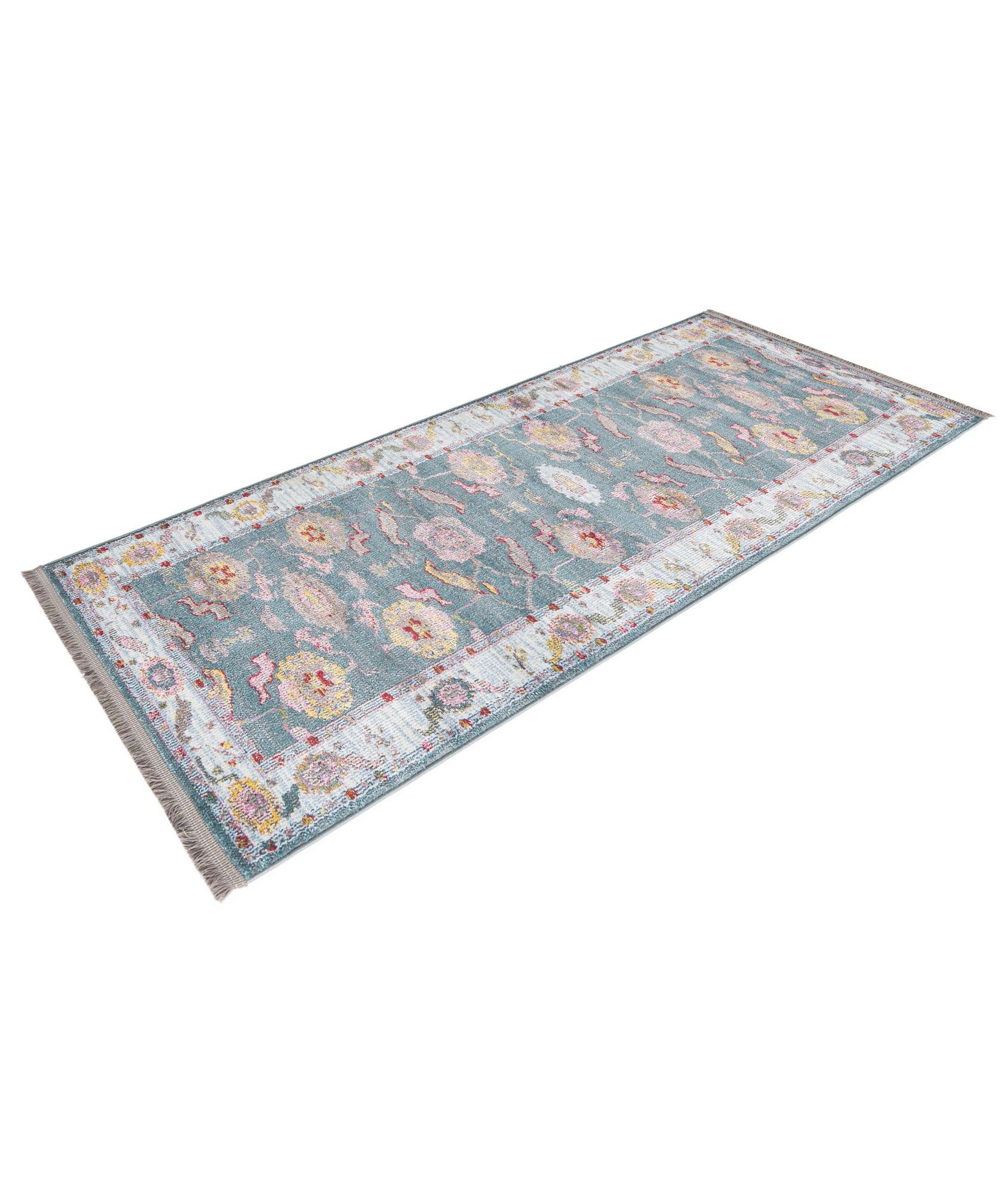 Gray and Blue 2' 2 x 8' Paragon Runner Rug | Rugs.com