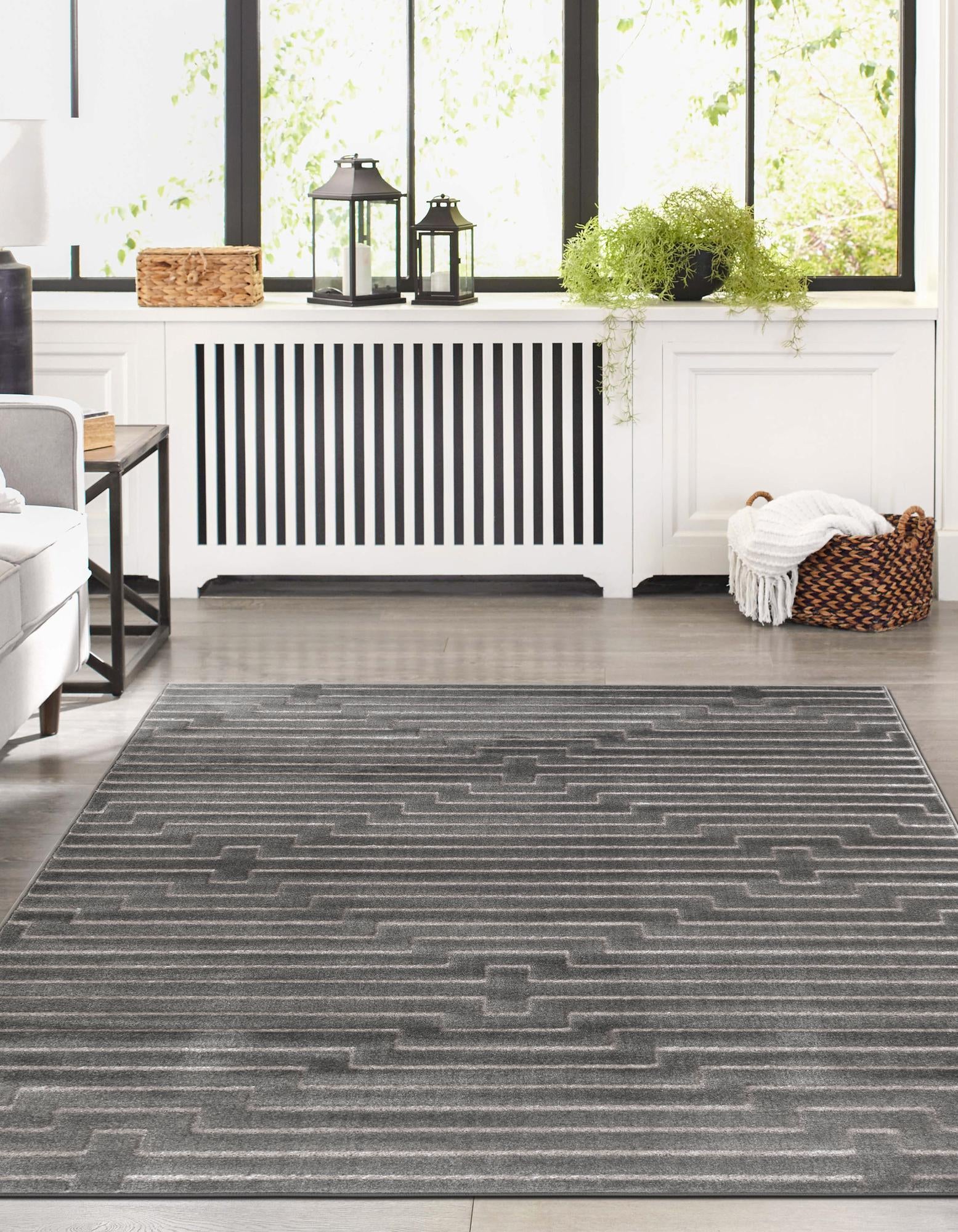 Gray and Silver 9' x 12' Vogue Geo Rug | Rugs.com