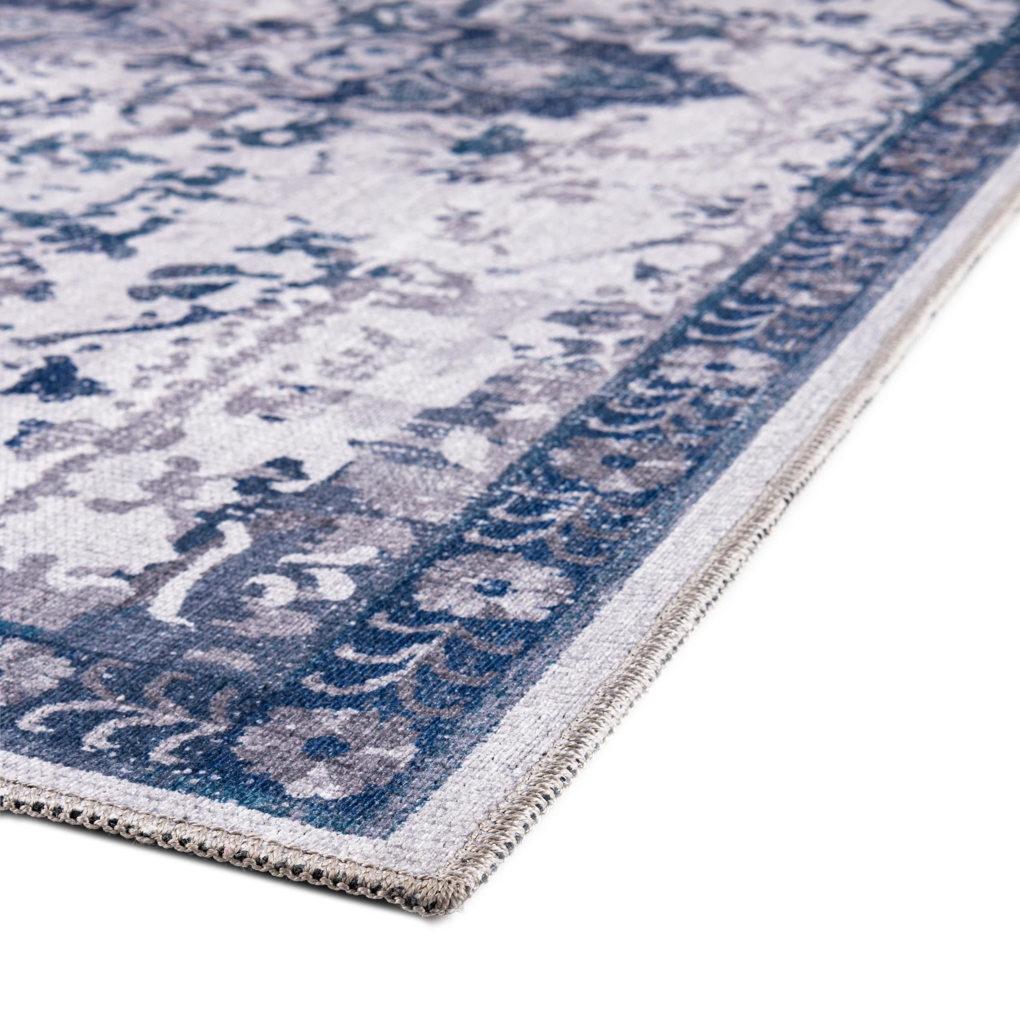 Gray Blue 6' x 9' Washable Francesca Rug | Rugs.com