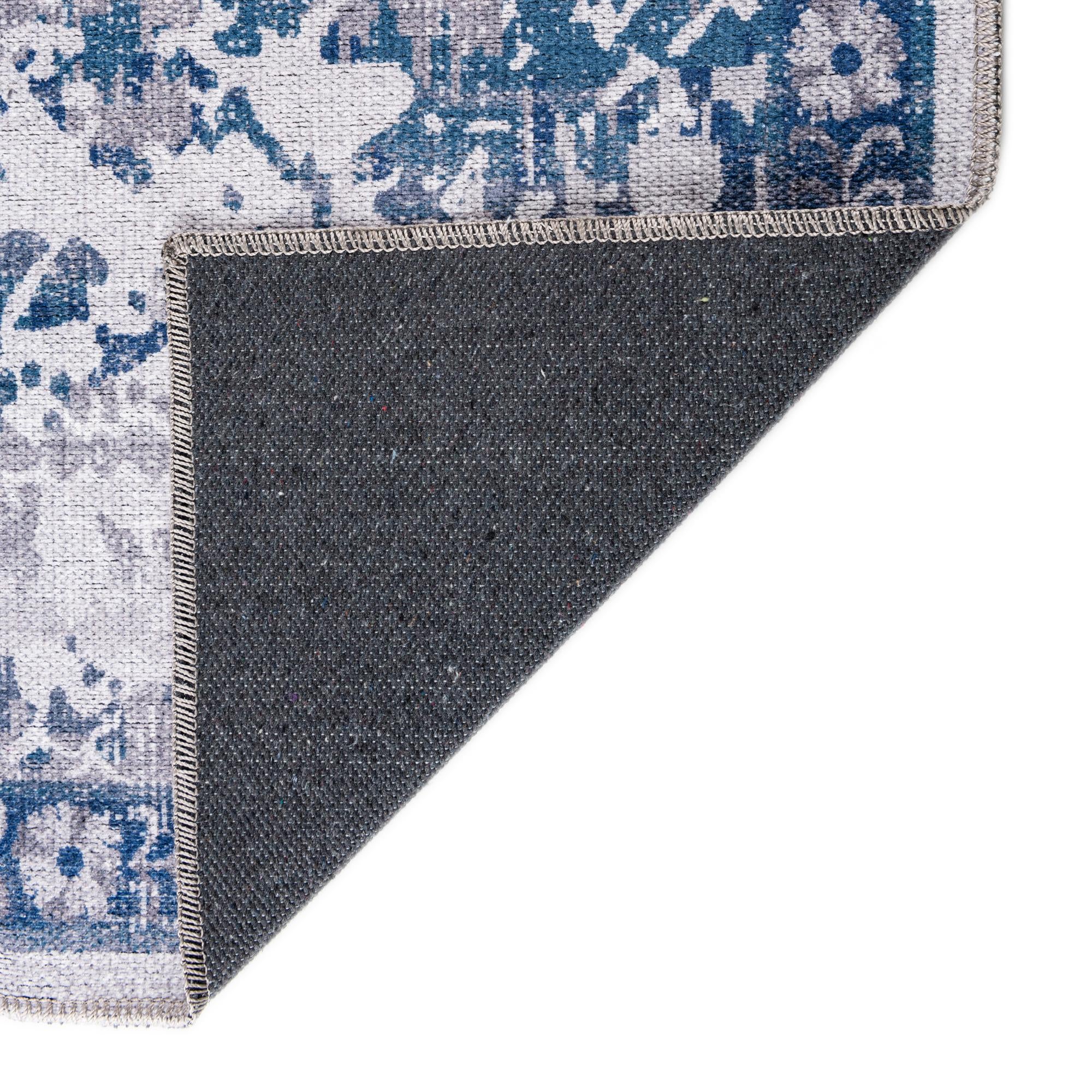 Gray Blue 5' 3 x 8' Washable Francesca Rug | Rugs.com