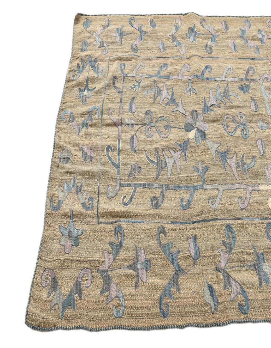 Gray Brown 5' 2 x 6' 5 Hand Woven Kilim Suzani Wool Rug | Rugs.com