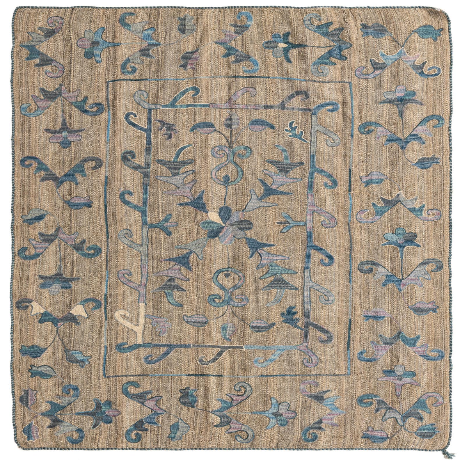 Gray Brown 5' 2 x 6' 5 Hand Woven Kilim Suzani Wool Rug | Rugs.com