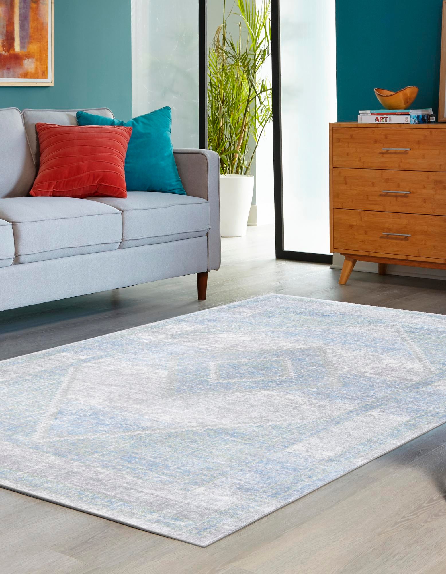 Gray Green 7' 10 x 10' Kamala Washable Rug | Rugs.com