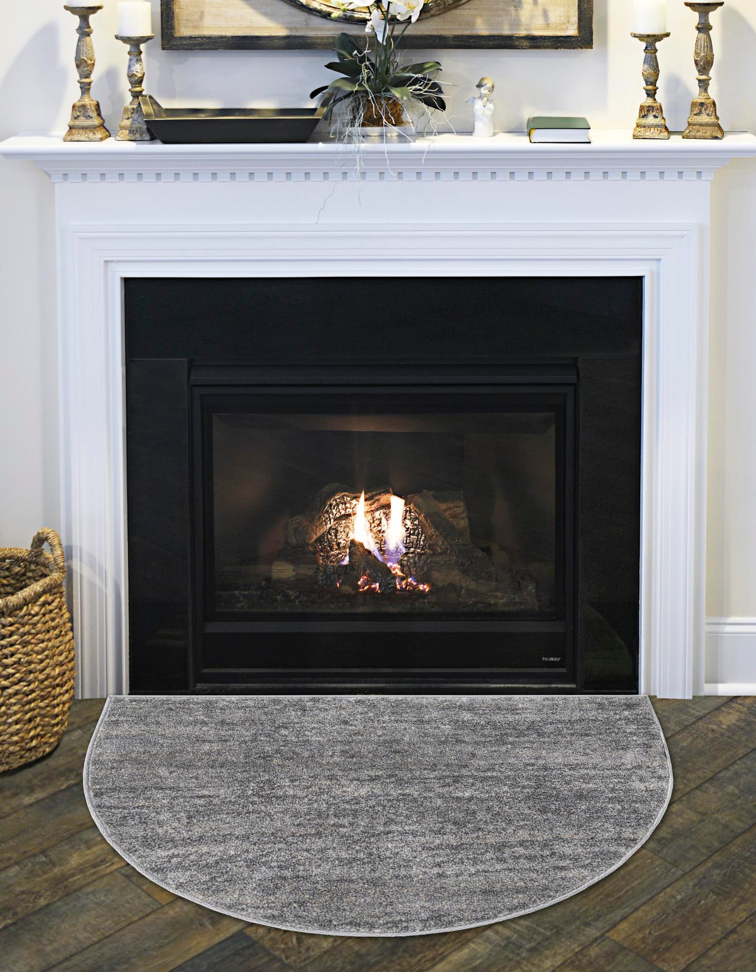 Gray 2' 7 x 4' Angelica Hearth Rug | Rugs.com