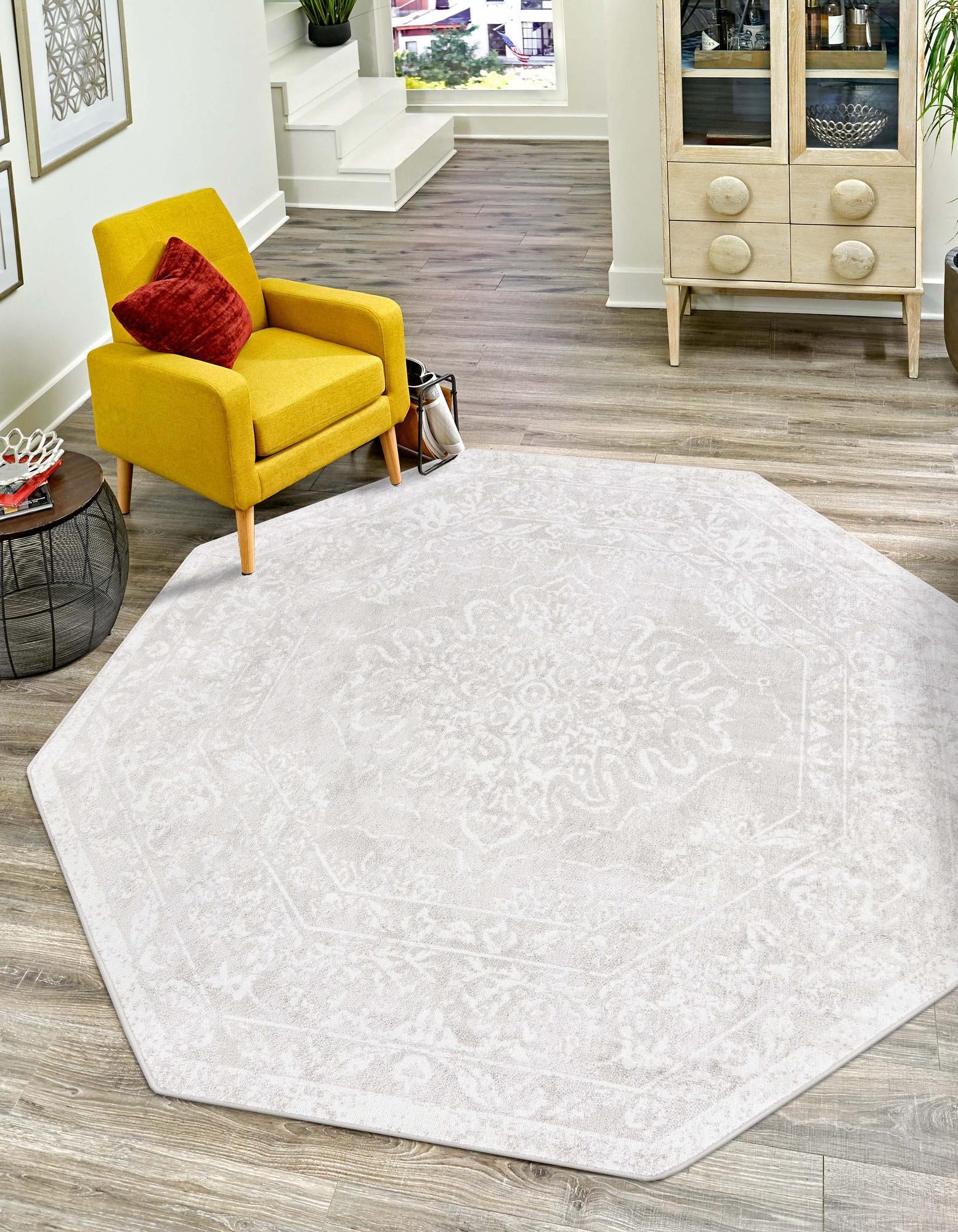 Gray 7' x 7' Oxford Octagon Rug | Rugs.com