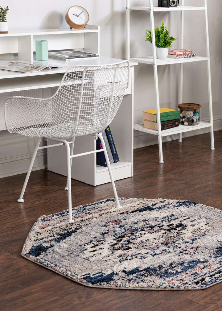 Gray 4' x 4' Tucson Octagon Rug | Rugs.com